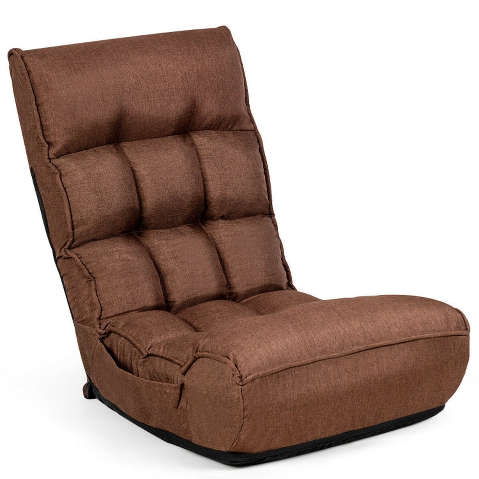 SUGIFT 4-Position Adjustable Floor Chair Folding Lazy Sofa-Coffee in ...