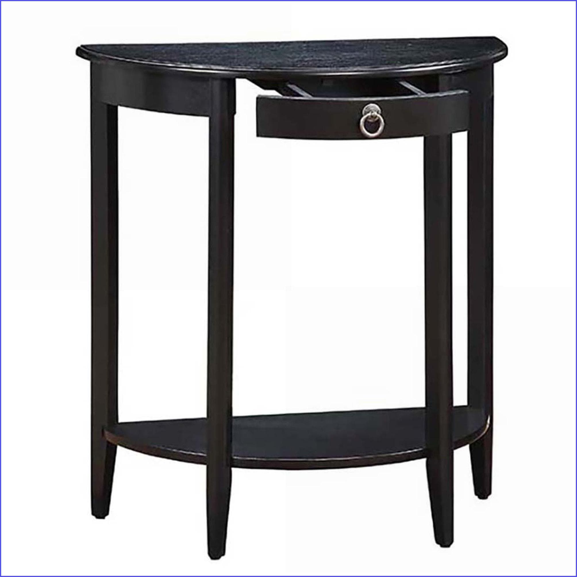 Watnature Elegant Black Wood Living Room Coffee Table with Bottom Shelf ...