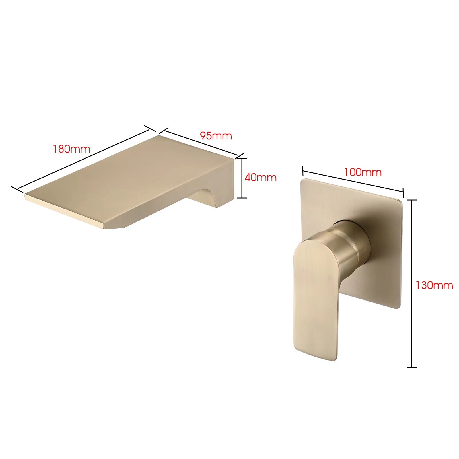 WELLFOR Gold Wall-mount 1-handle Mid-arc Commercial/Residential Handle ...