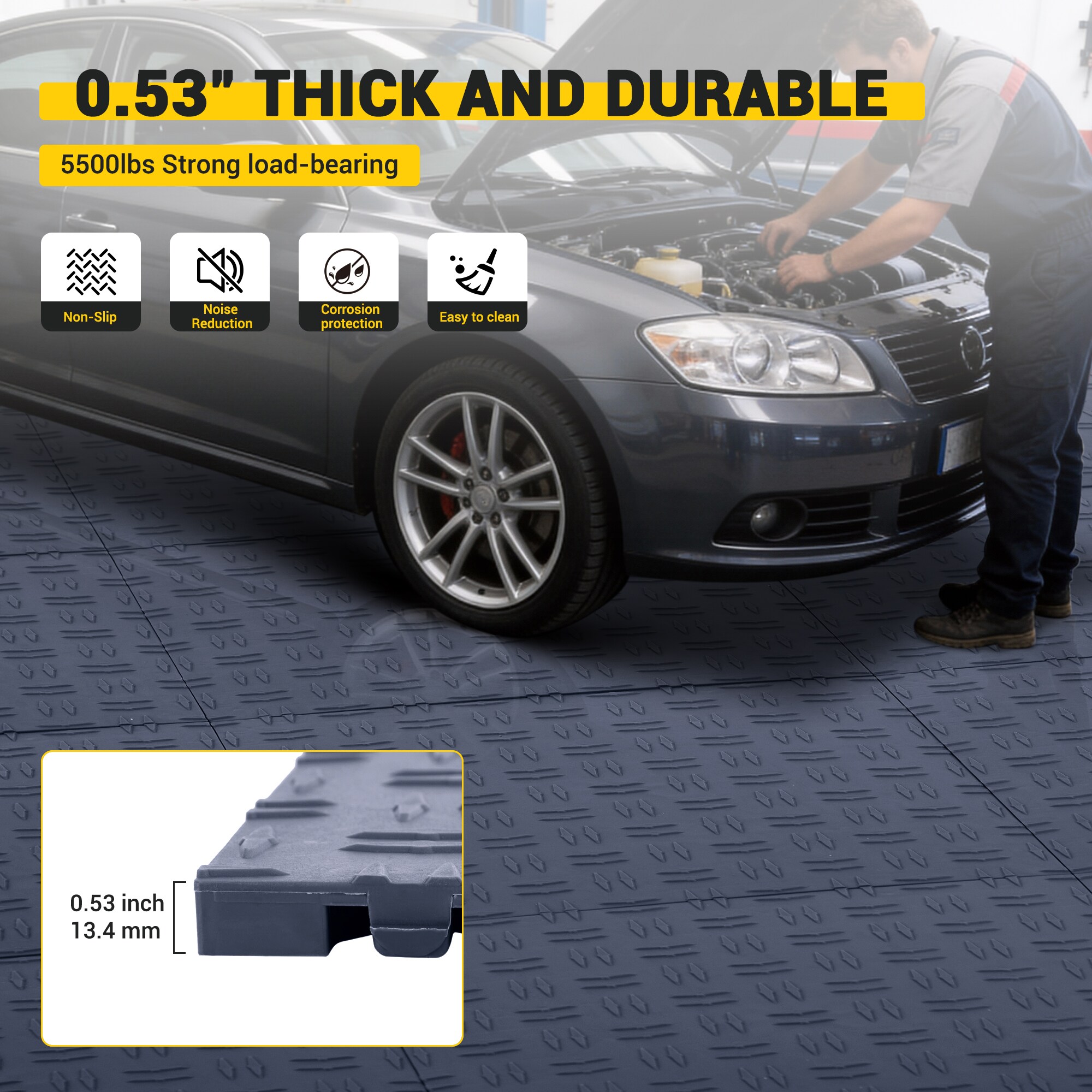 GarveeLife 50 Pack Garage Tiles Interlocking 12X12 IN Garage Floor ...