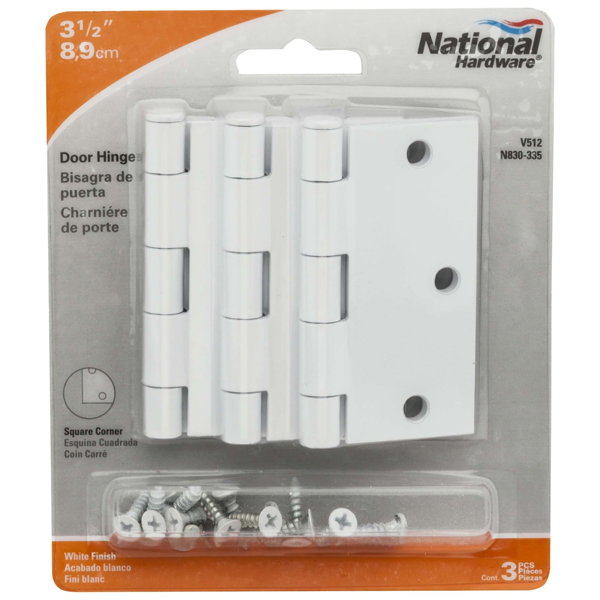 National Hardware 3-1/2 WHT DR Hinge in the Door Hinge Accessories ...