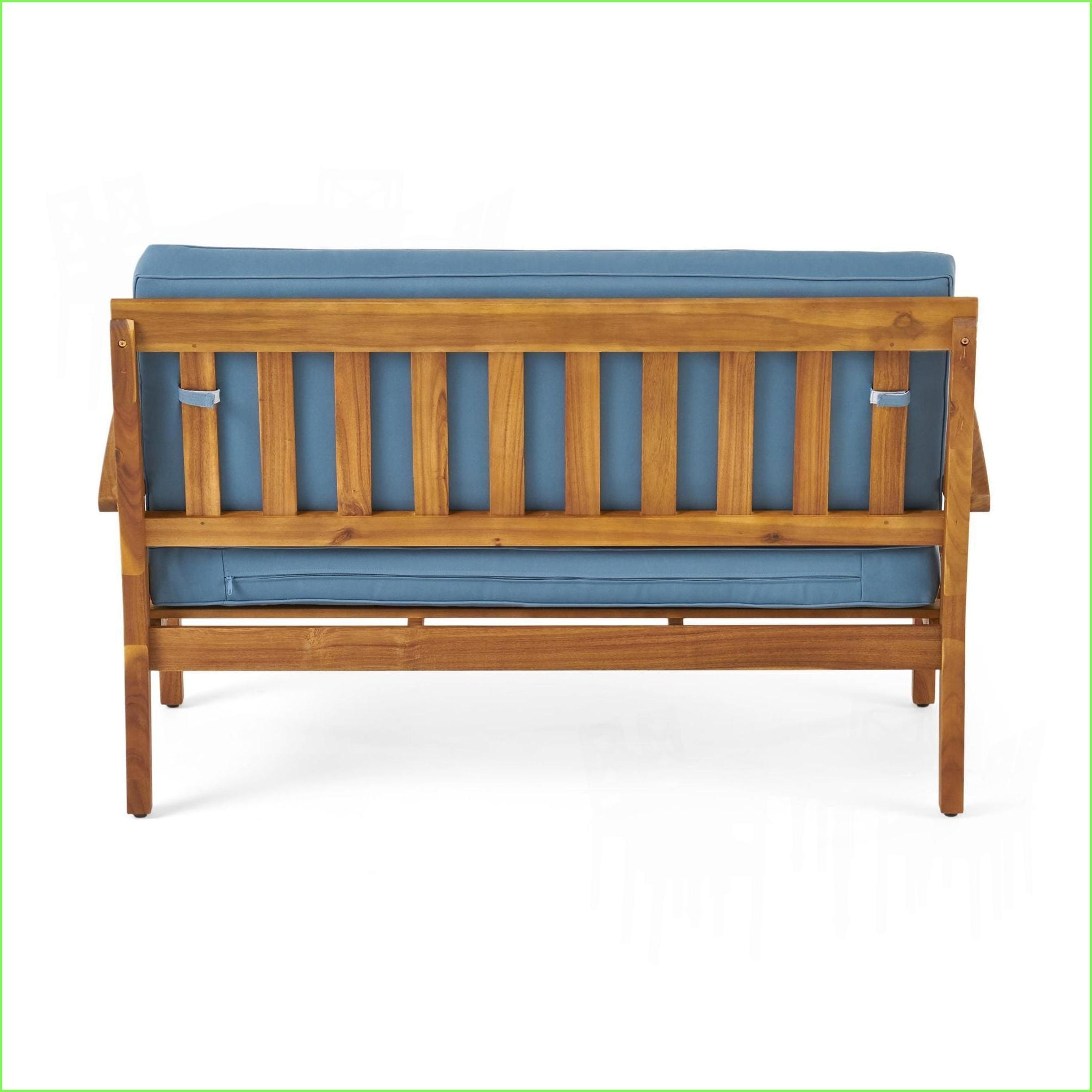 Watnature Patio Loveseat n ampCoffee Table Set Teak Frame Sky Blue ...