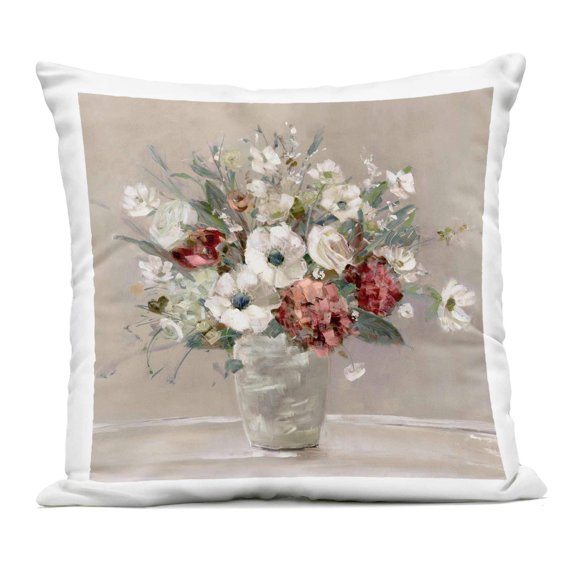 Simply Happy Bouquet on Beige Outdoor Decorative Pillows at Lowes.com