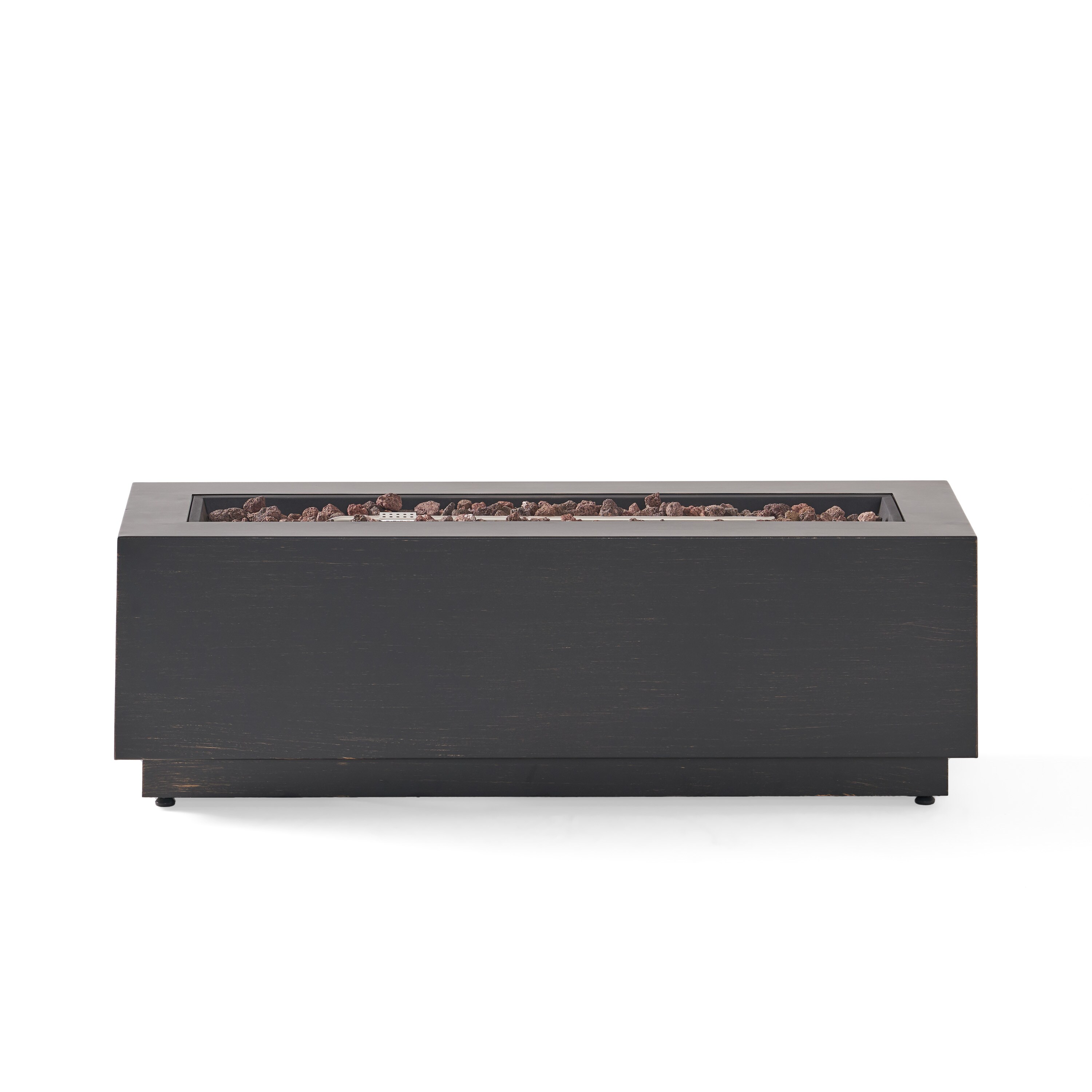 LUXEYARD Rectangular Iron Fire Pit 50000 BTU with Tank Holder Outdoor ...