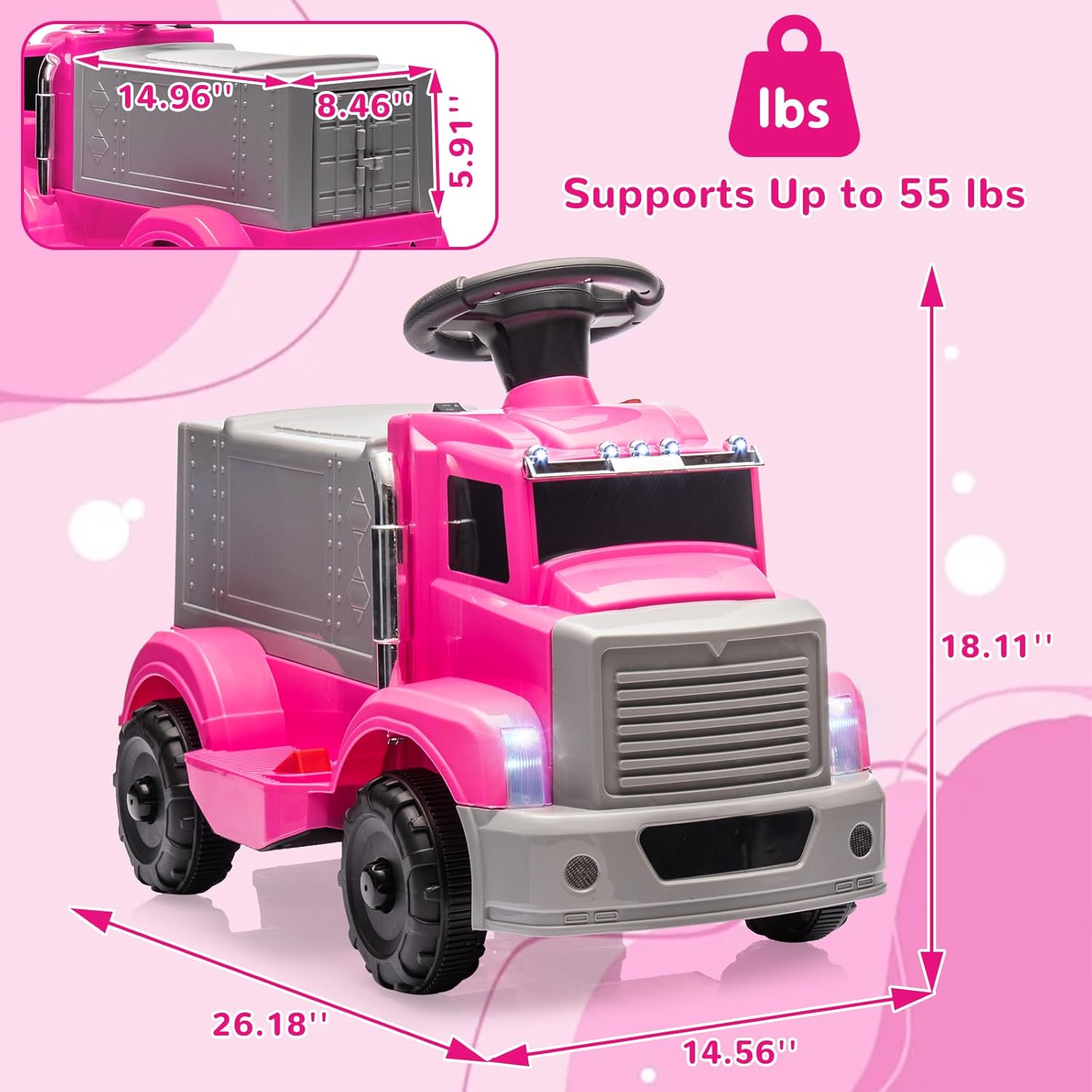 Der Rose 6V Ride On Car For Kids Ages 1 To 3 With Rechargeable Battery ...