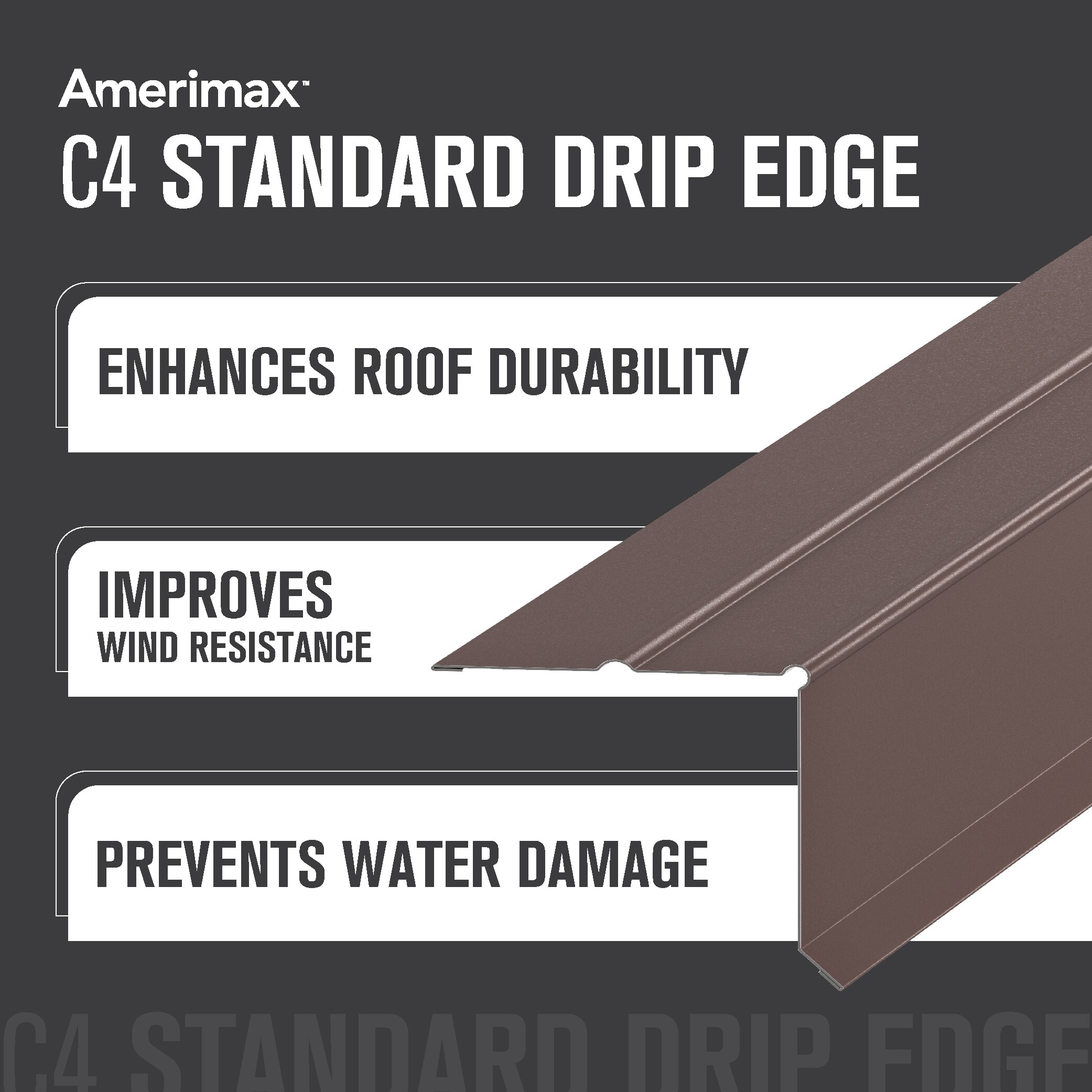 Amerimax C4 2-in x 10-ft Brown Galvanized steel Drip Edge in the Drip ...