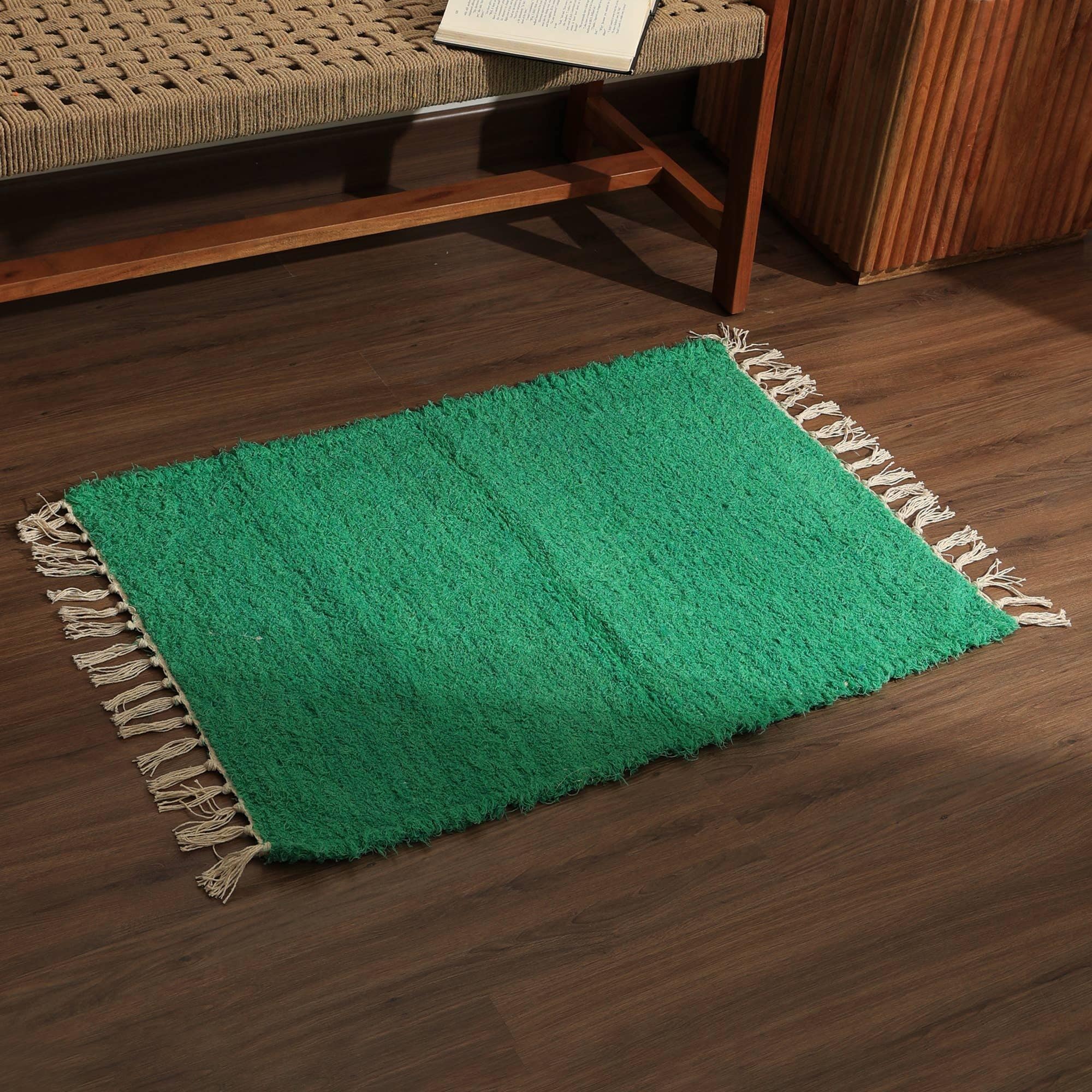 Huluwat Camelot 36x24 Inch Green Scatter Rug Soft Cotton Polyester ...