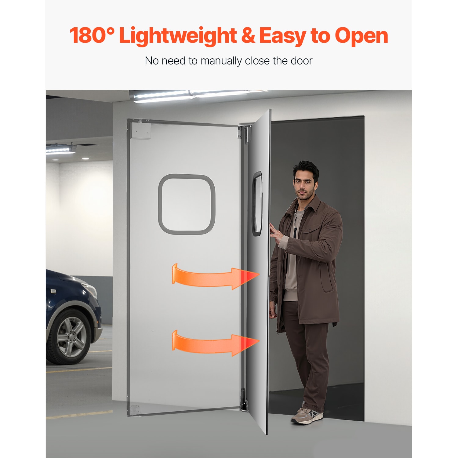 VEVOR Traffic Swing Door Single Panel Fits Door Opening 36inW x 84in H ...