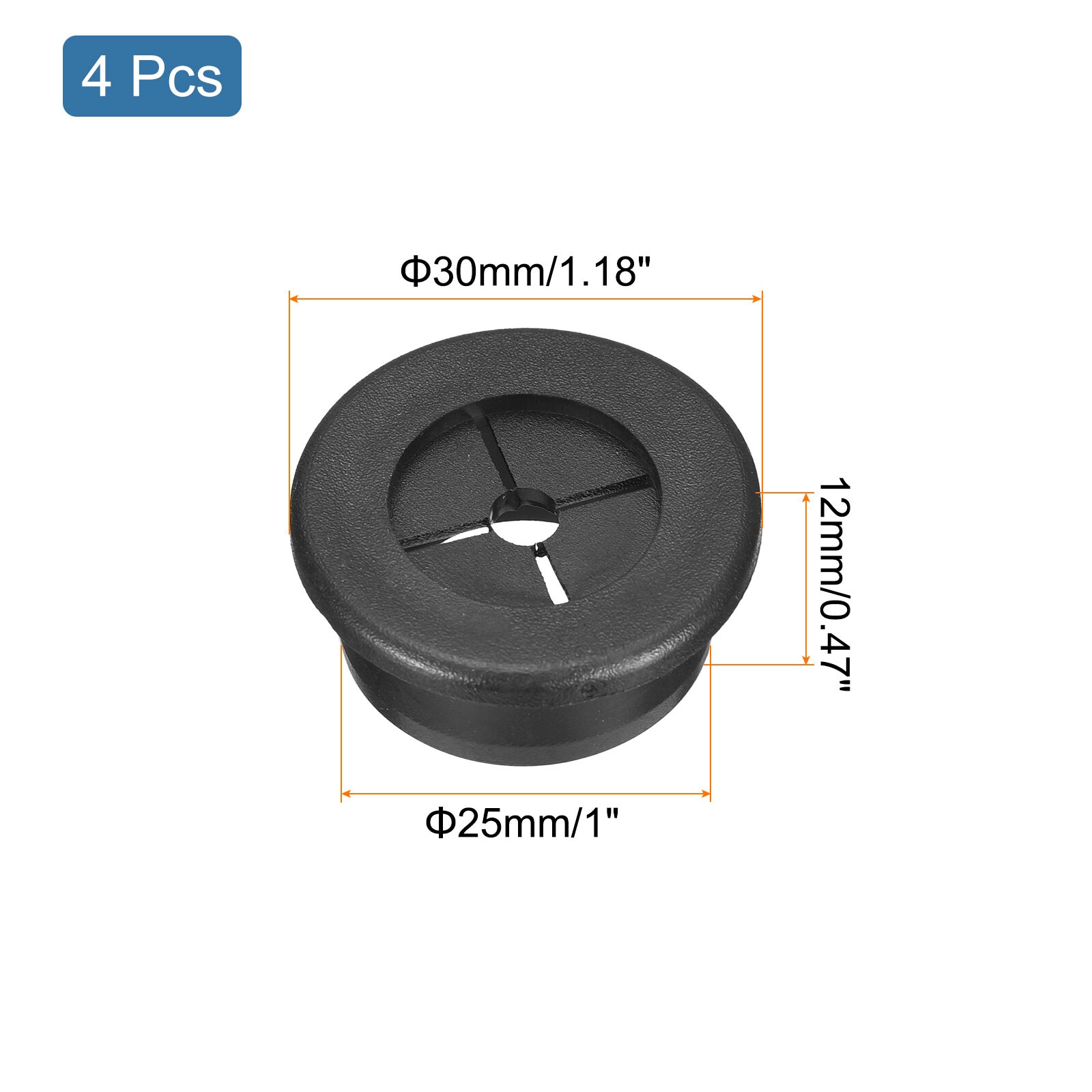 Unique Bargains 4pcs Cable Cord Grommet 1 Inch (25mm) Desk Grommet ...