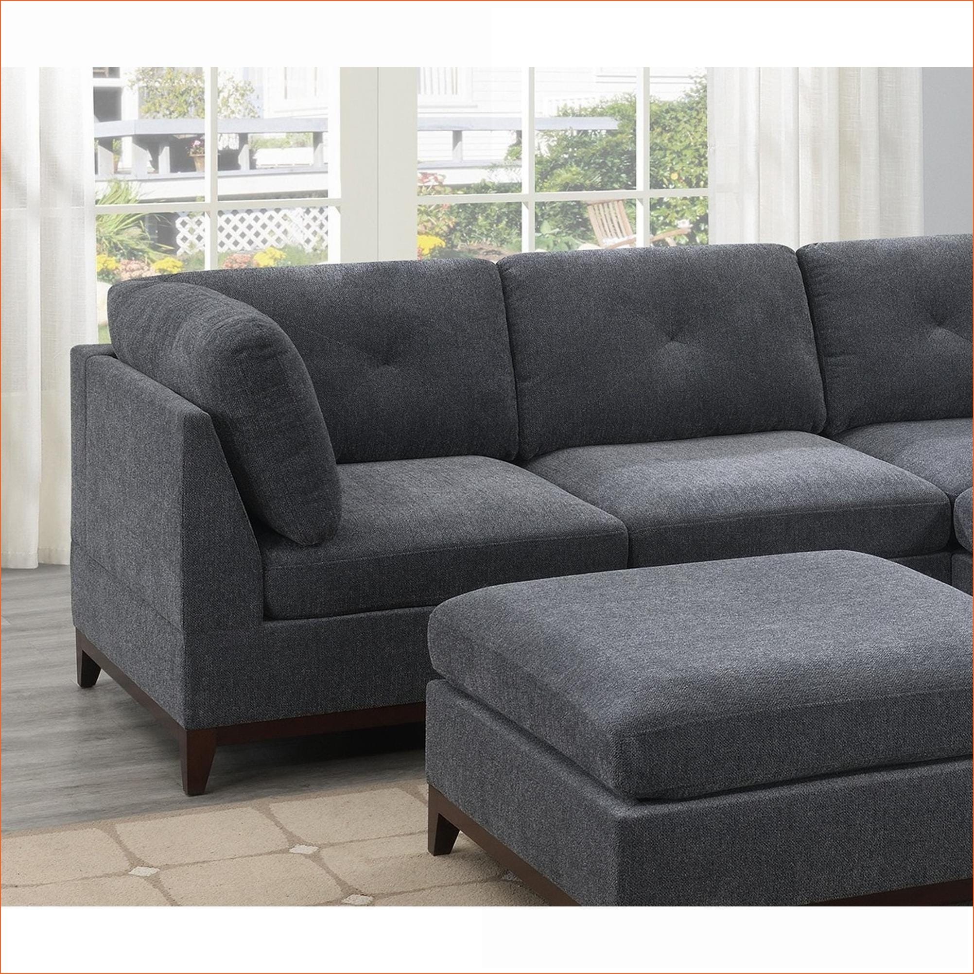 Watnature Slate Gray Ash Chenille Modular Corner Wedge Sofa Extra Chair ...