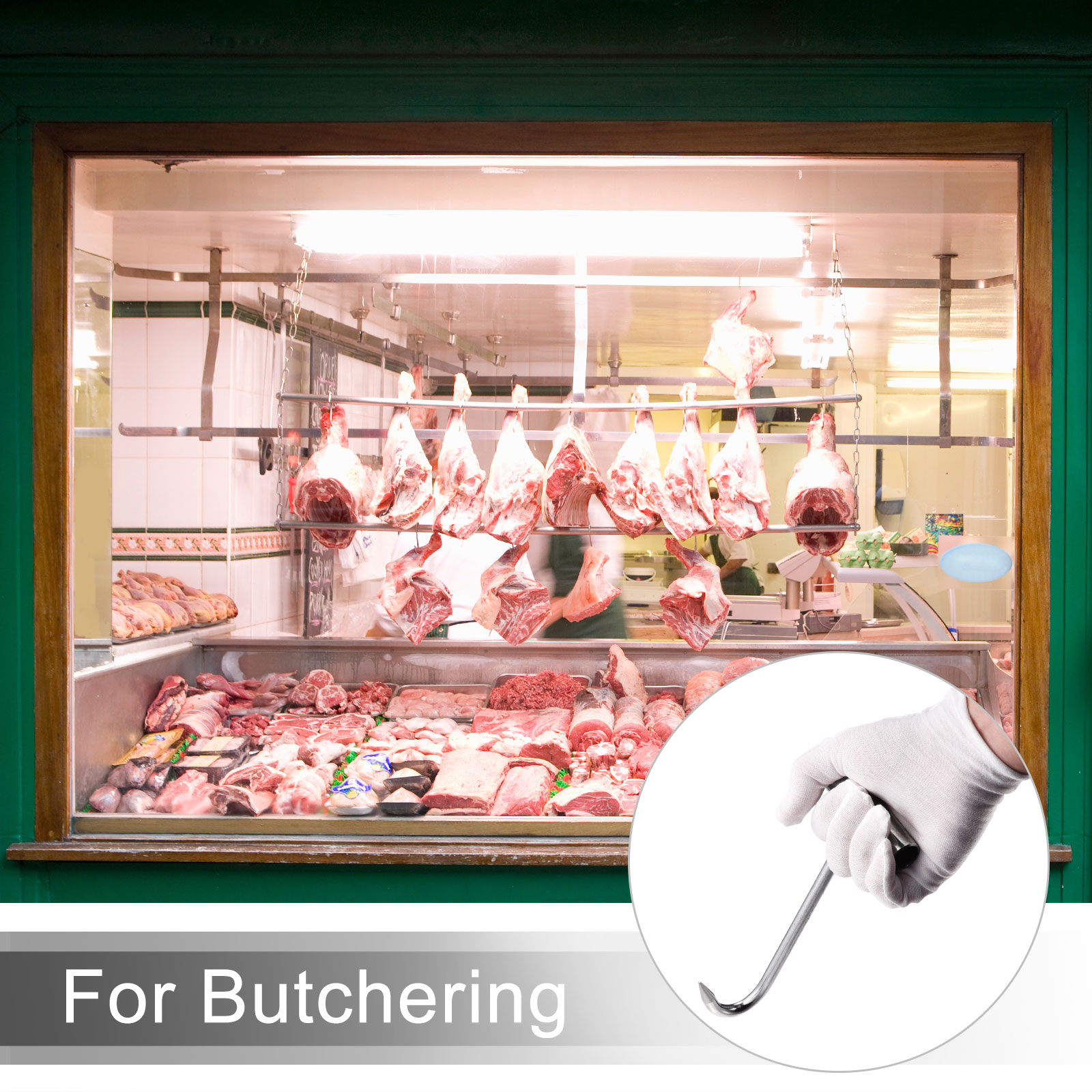 Unique Bargains T-Handle Meat Boning Hook Galvanized T Hooks for ...