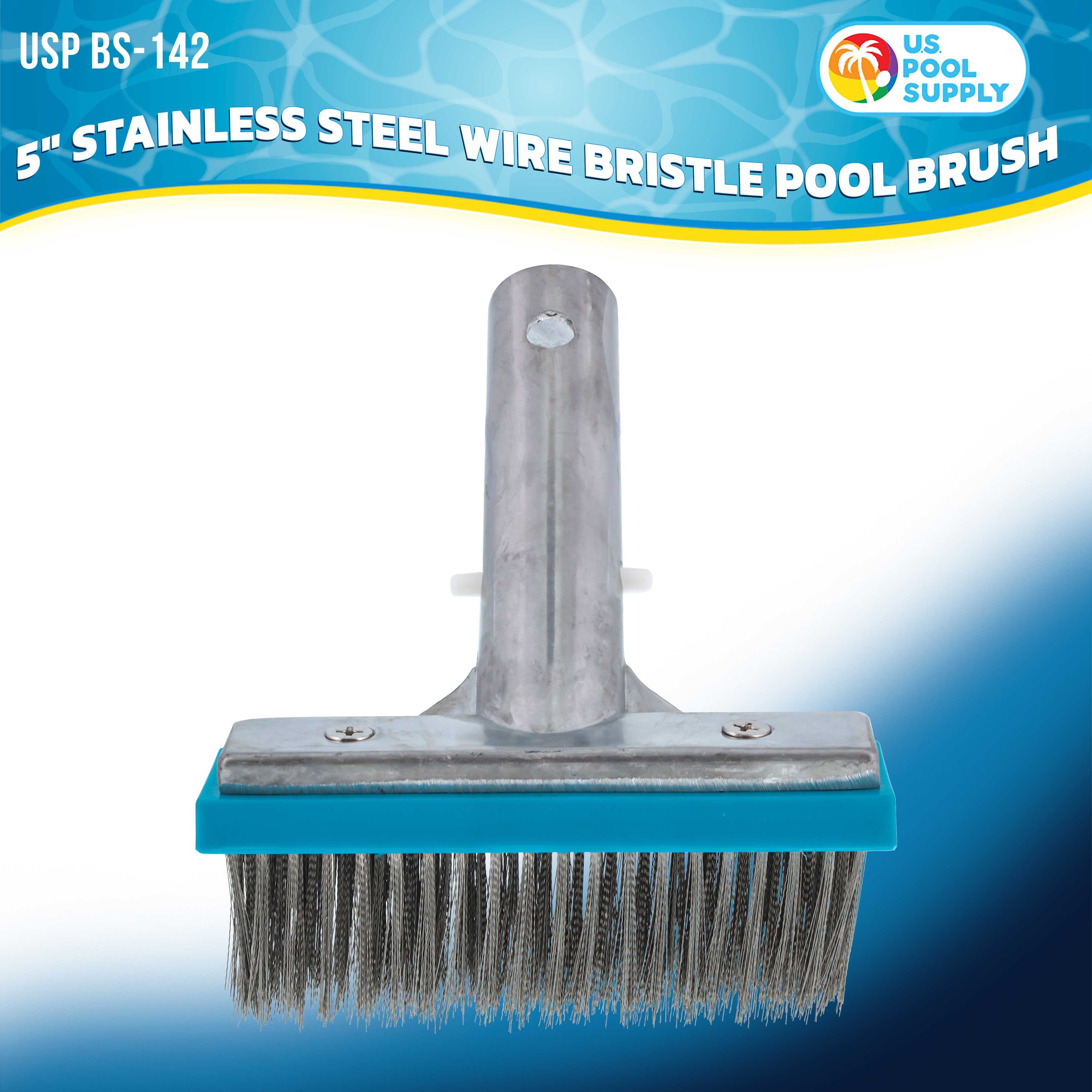 U.S. Pool Supply 5 inch Stainless Steel Wire Bristle Pool Brush - HD ...