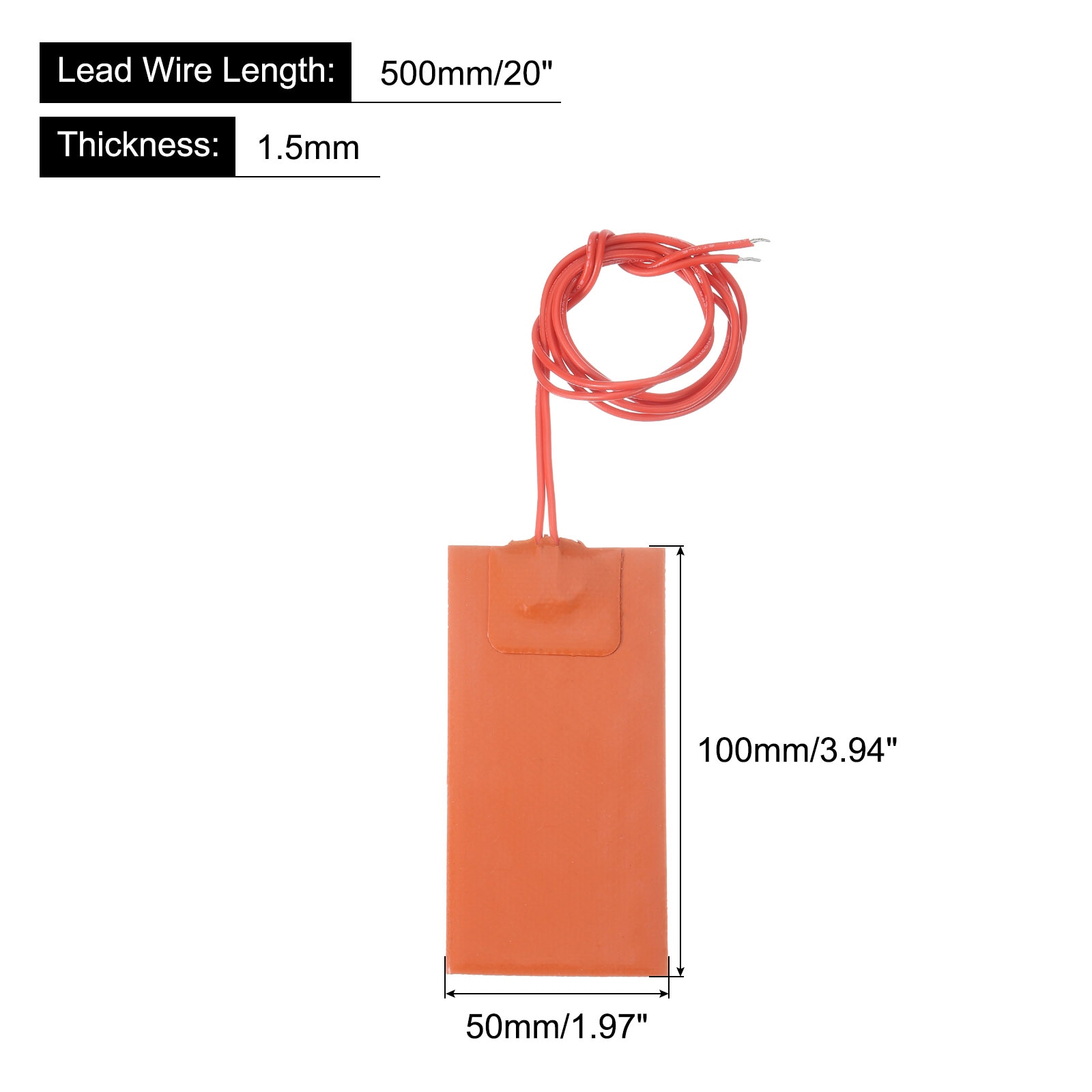 Unique Bargains Silicone Heating Pad 12V 15W Heater Film Flexible ...