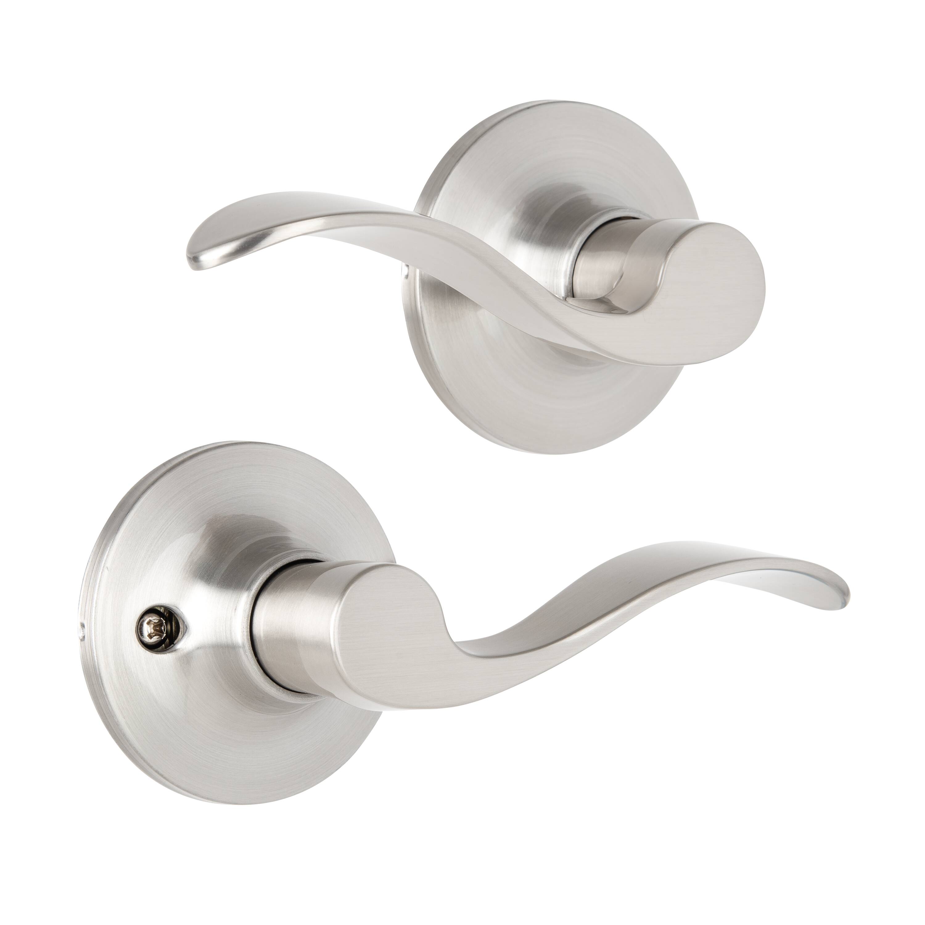 accessIQ access IQ Wave Satin Nickel Interior or Exterior Hall/Closet ...
