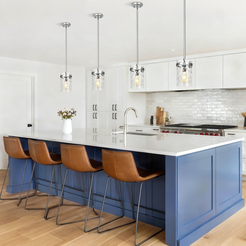 Henveton Jasslynn 2-Pack Medium Chrome Modern Pendant Light for Kitchen ...
