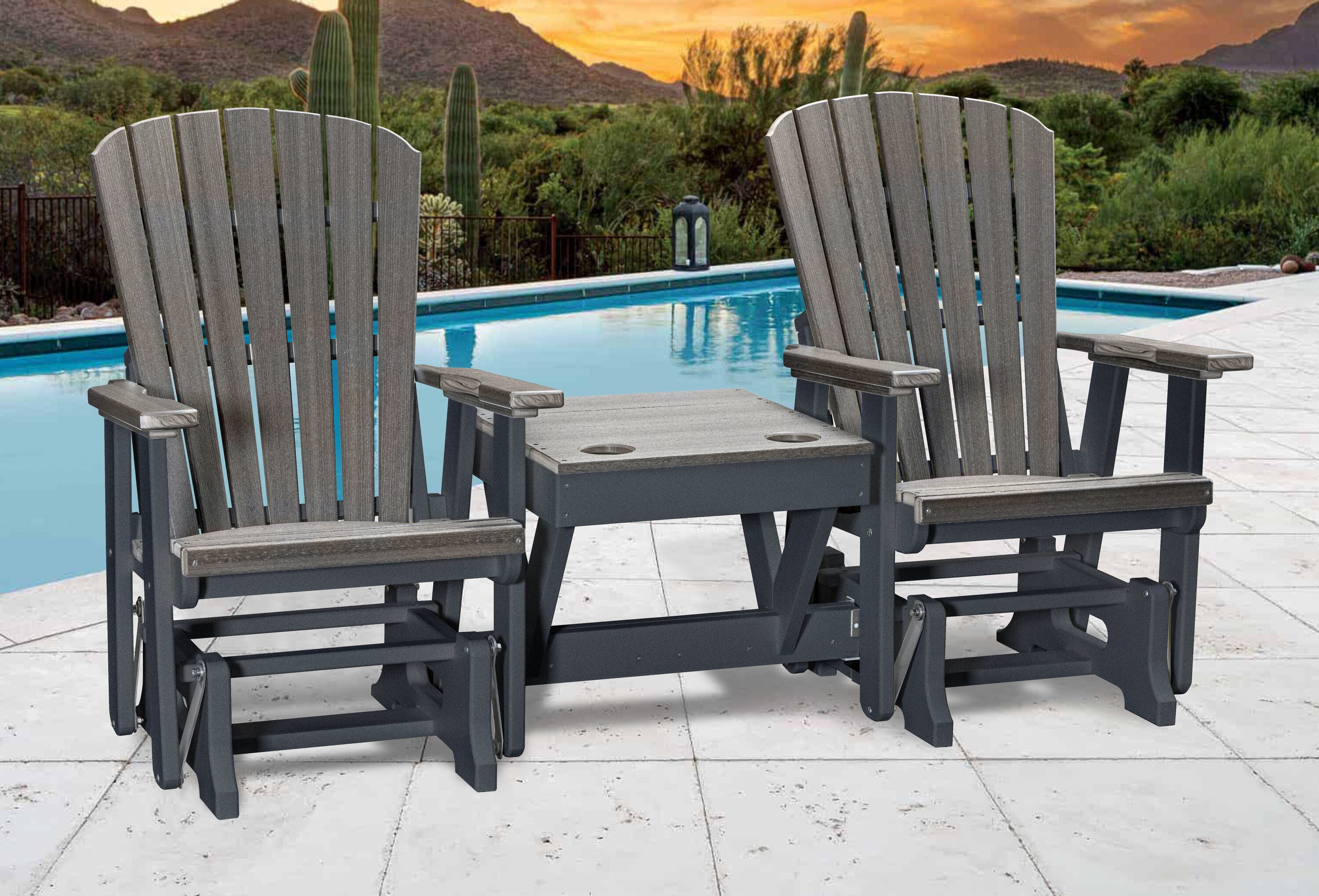 American Furniture Classics Adirondack Patio Conversation Set in the ...