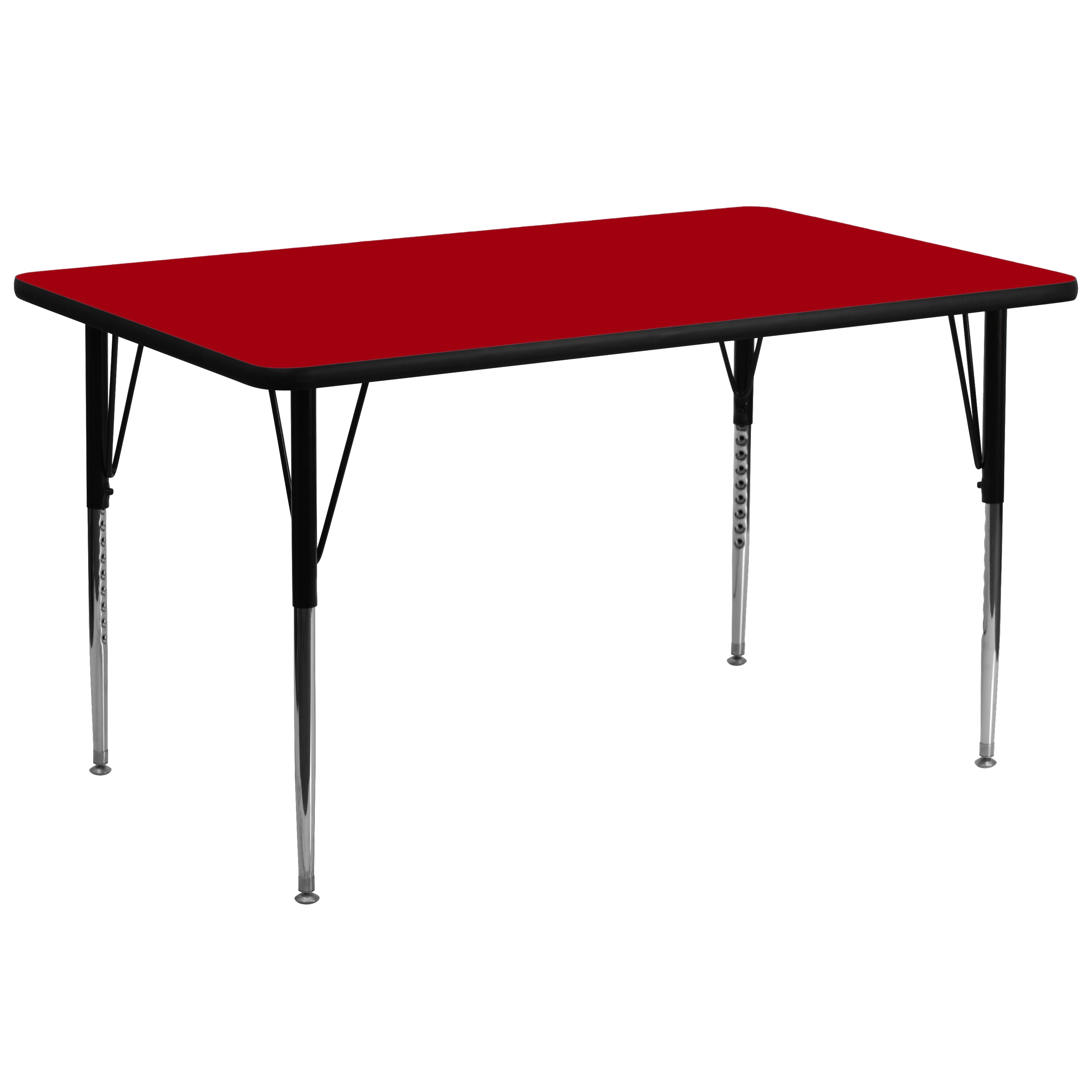 Emma + Oliver 30x72 Red Thermal Laminate Adjustable Activity Table in ...