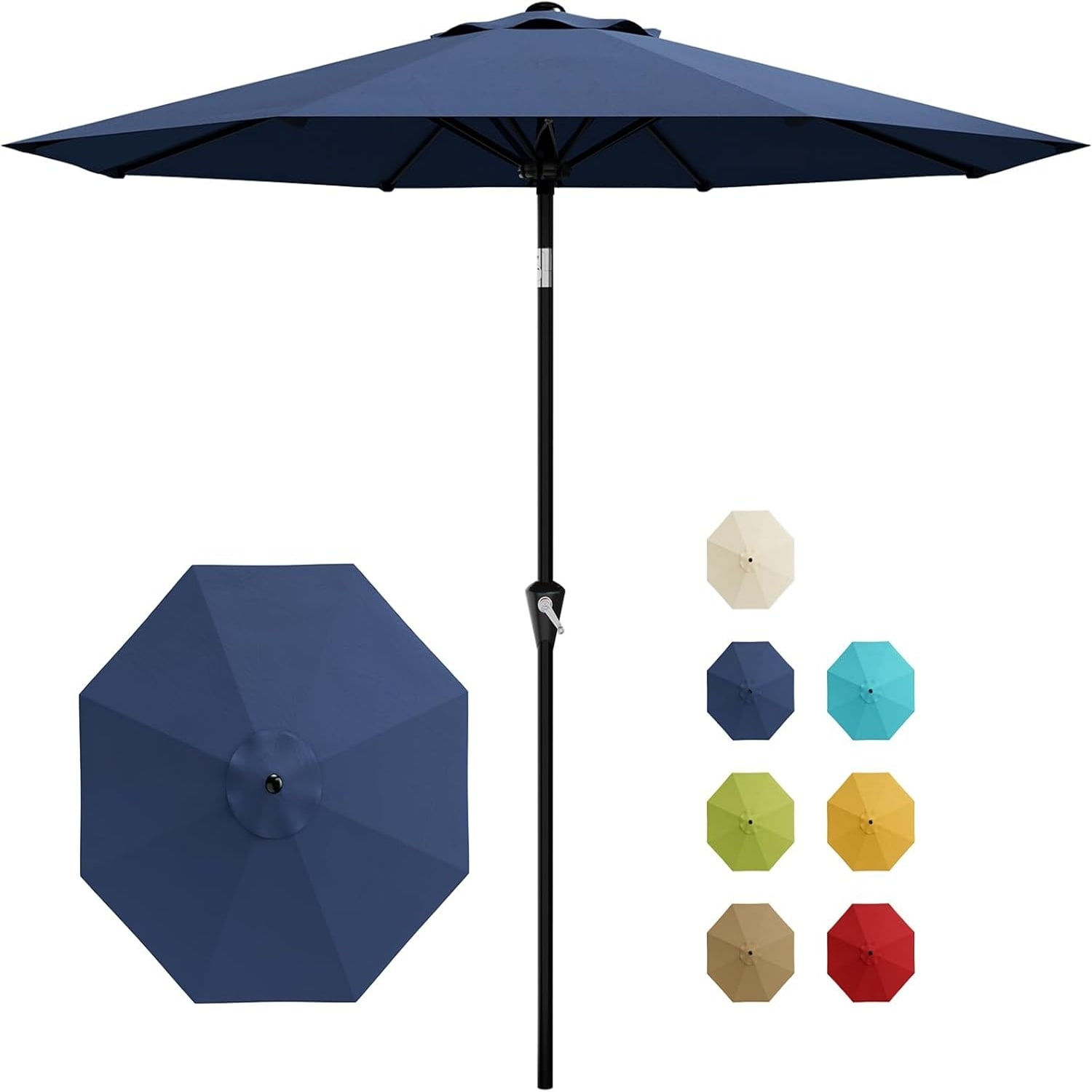 Garvee 9FT Patio Umbrella Outdoor Table Umbrella with Smooth Crank Lift ...