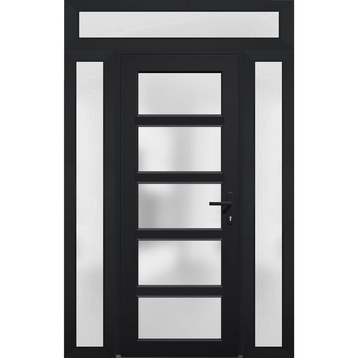 Vdom doors VDOMDOORS MANUX8002 Exterior Prehung Steel Door Matte Black ...
