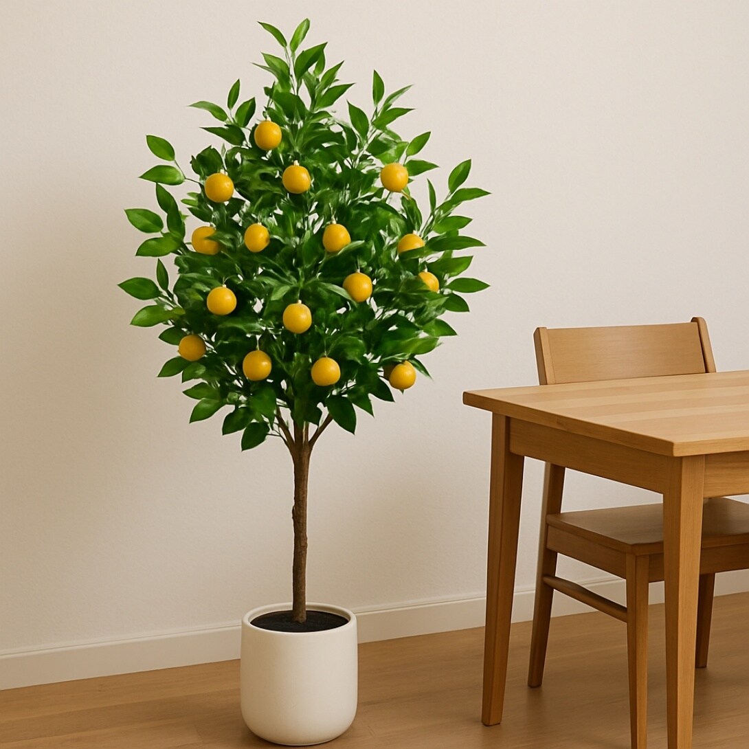 Garvee Artificial Lemon Tree 6 FT Fake Lemon Plant in Pot Large Fake ...