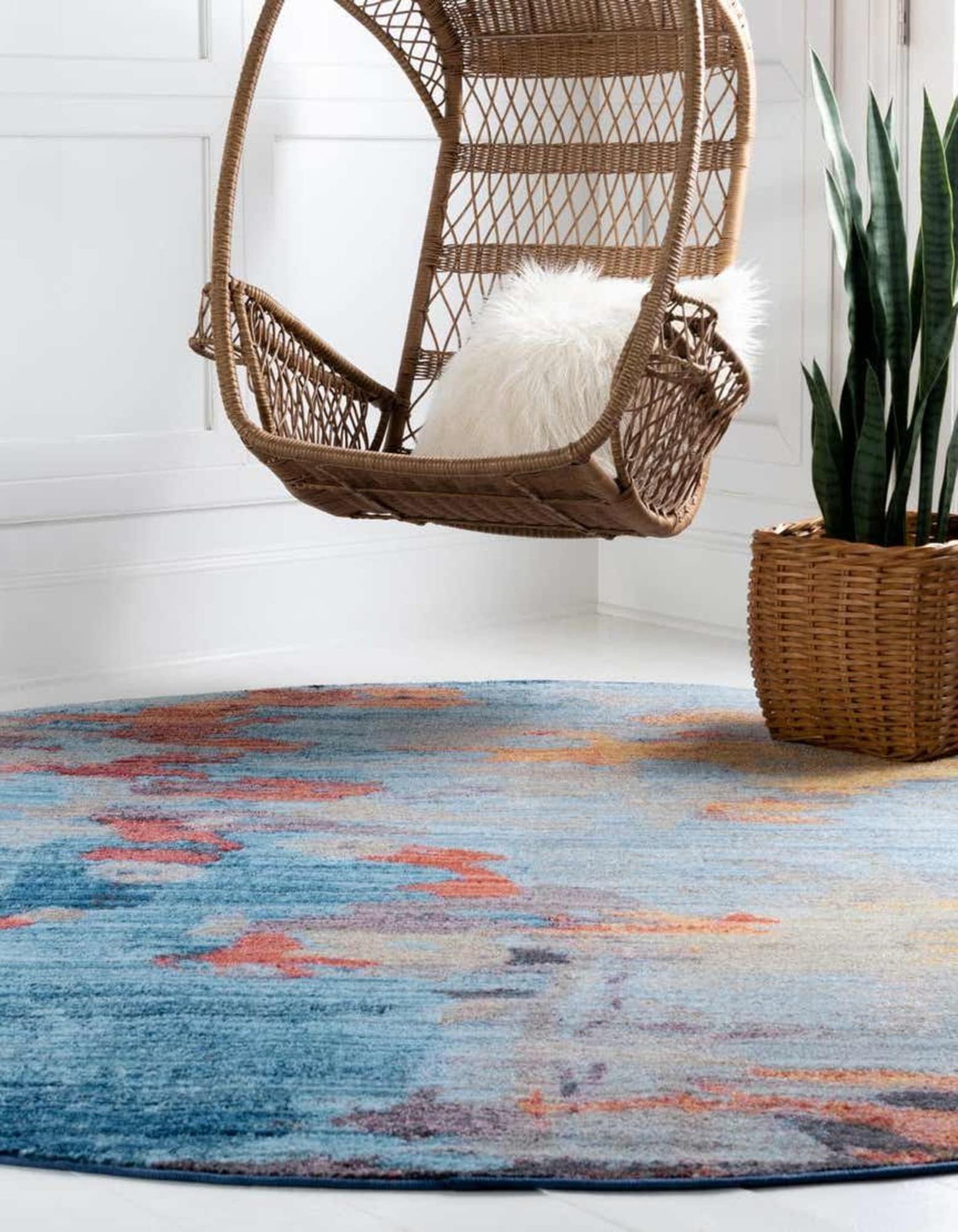 Unique Loom Jill Zarin Downtown 5 X 5 (ft) Round Indoor Abstract Area ...