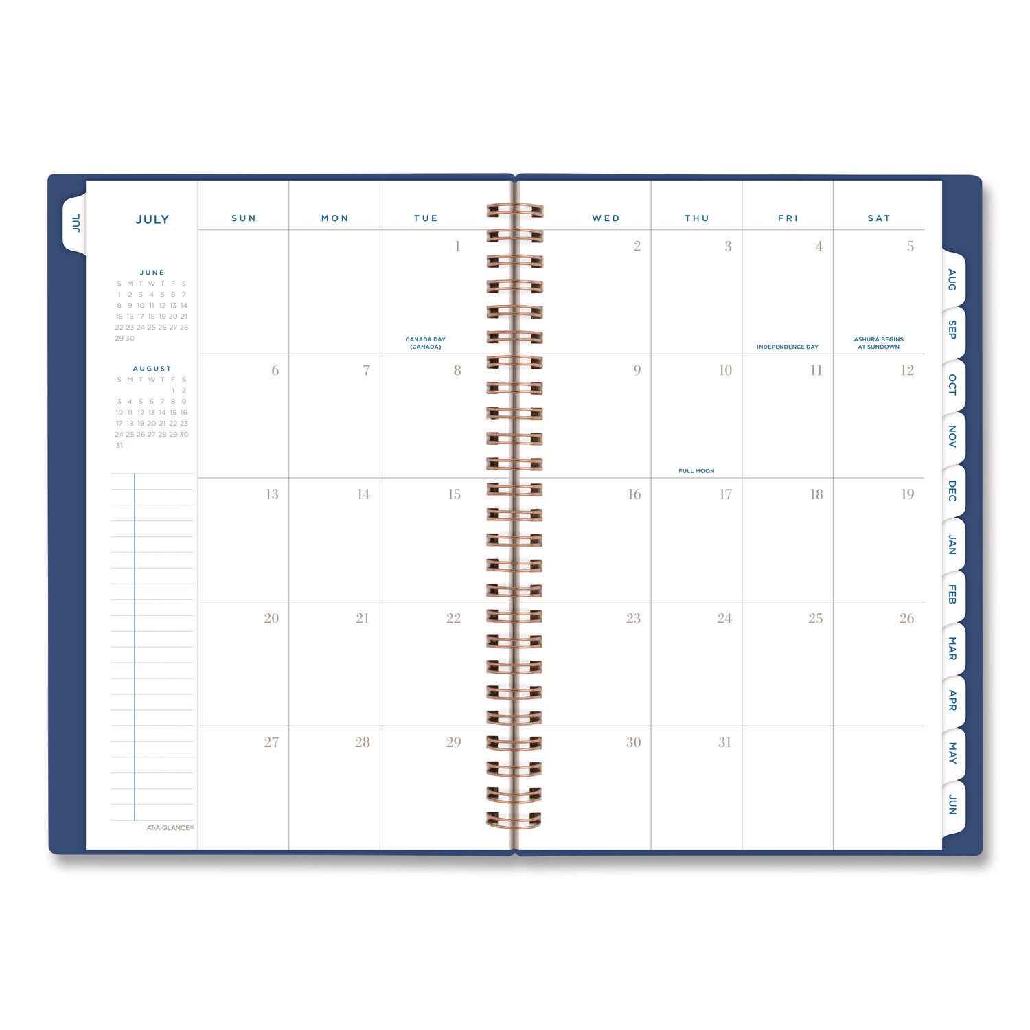 AT-A-GLANCE Signature Lite Academic Weekly Monthly Planner Blue Cover ...