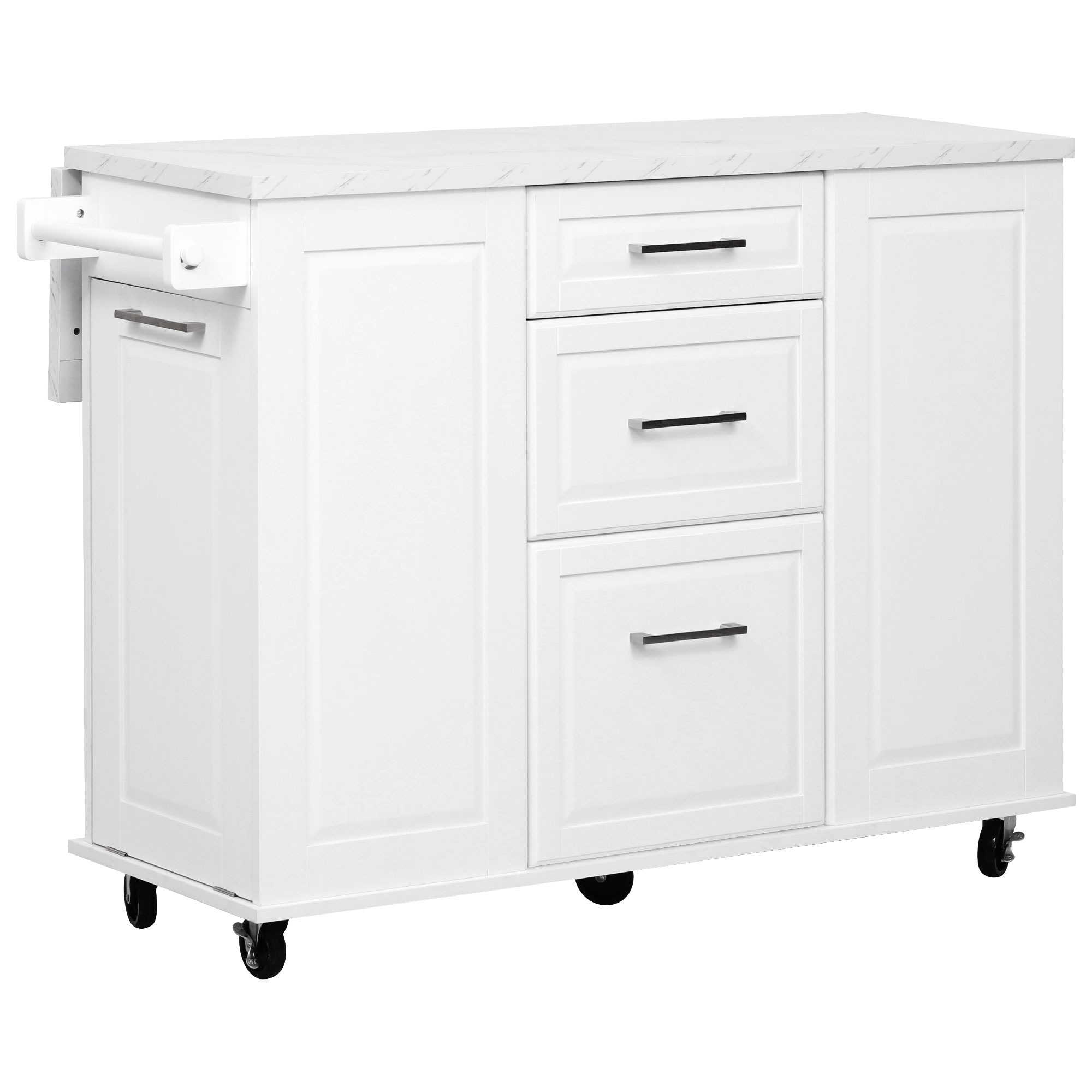 Fun Orange White MDF Base with MDF Wood Top Rolling Kitchen Island ( 26 ...