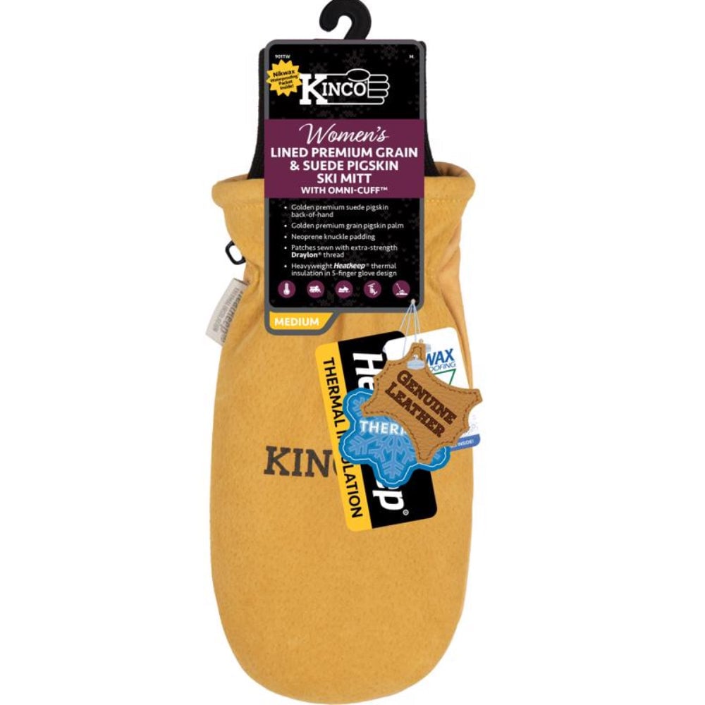 Kinco Womens Pigskin Insulated Mittens Size S Black Gold in the Gel ...