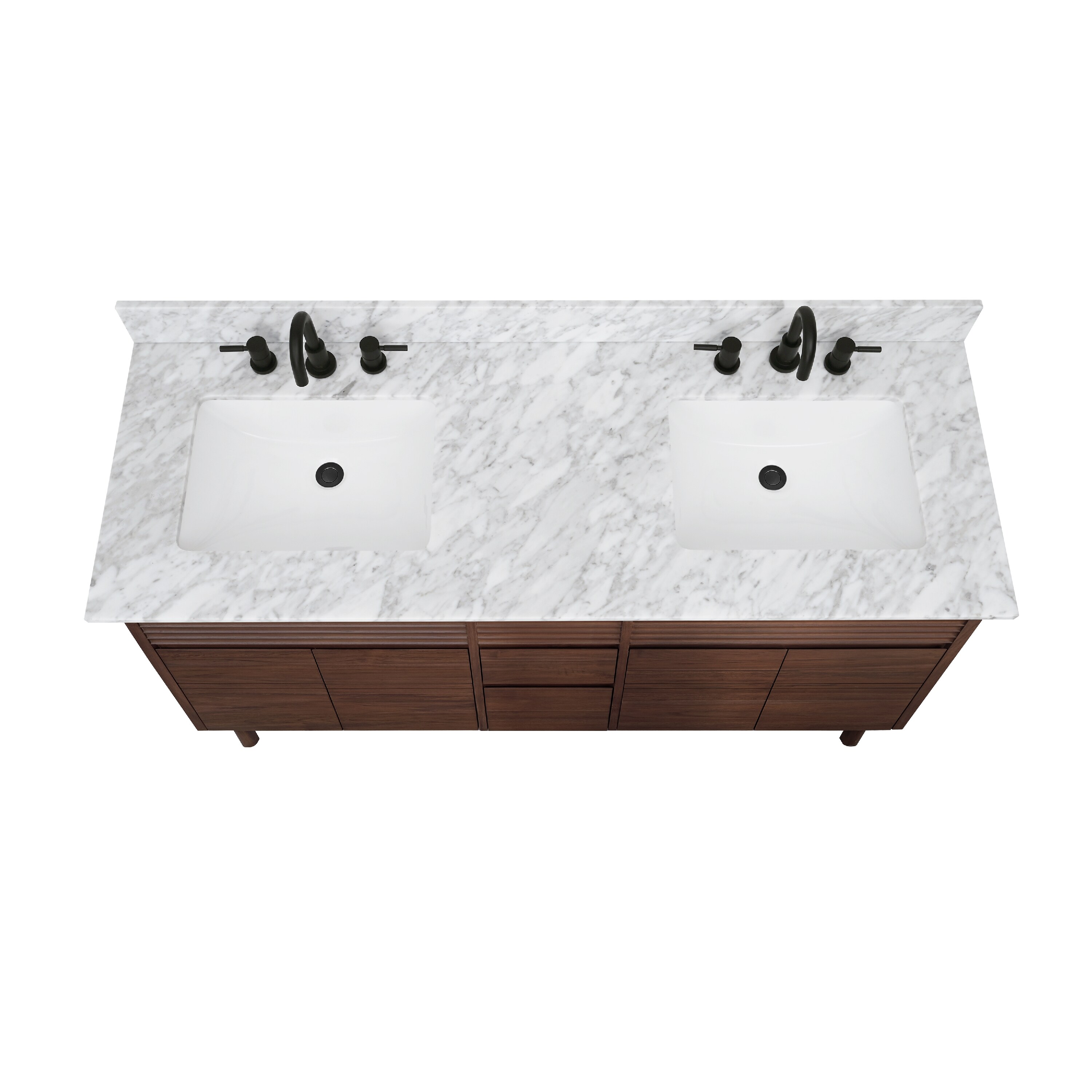 Avanity Carina 60-in Coffee Teak Undermount Double Sink Bathroom Vanity ...
