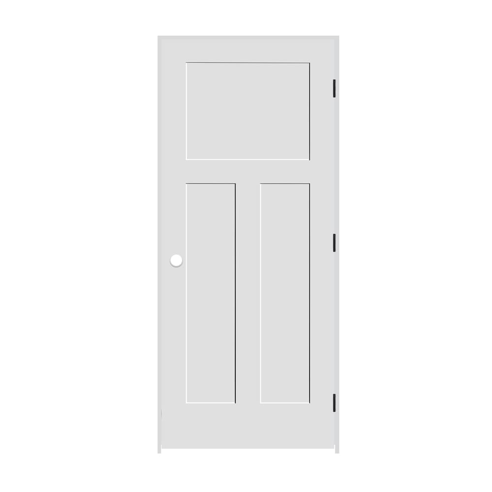 CODEL Doors 28 x 80 x 1-3/8 Primed 3-Panel Craftsman Interior Shaker 4 ...