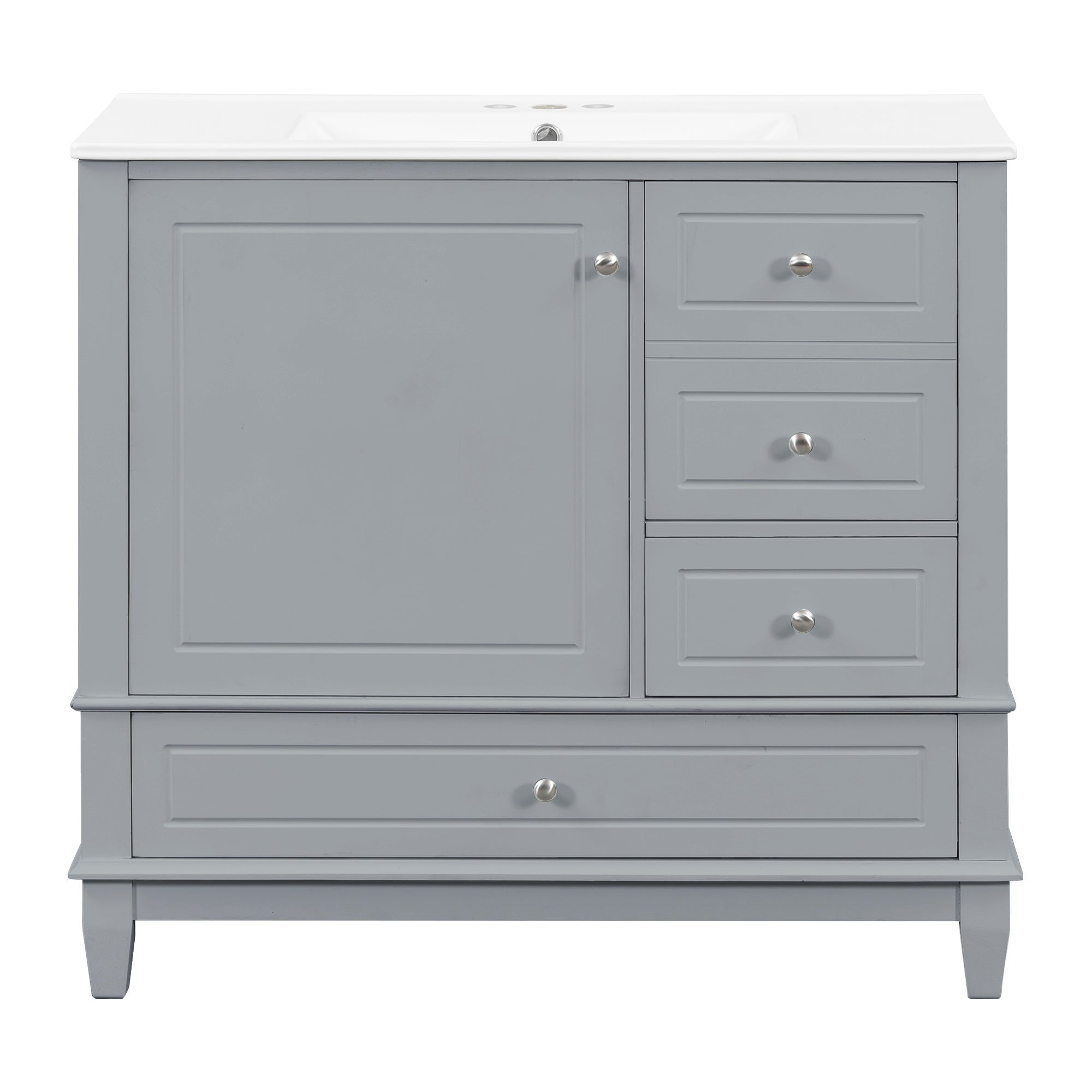 Vanityfus 36-in Gray Bathroom Vanity Single Sink Combo Ceramic Top 1 ...