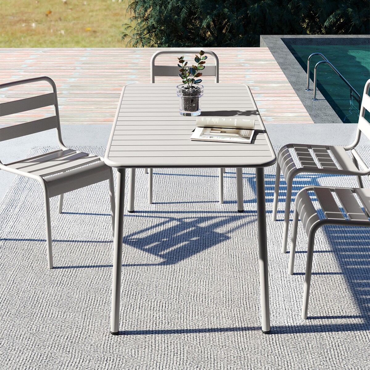 Tatayosi Patio long table outdoor dining table villa courtyard balcony ...