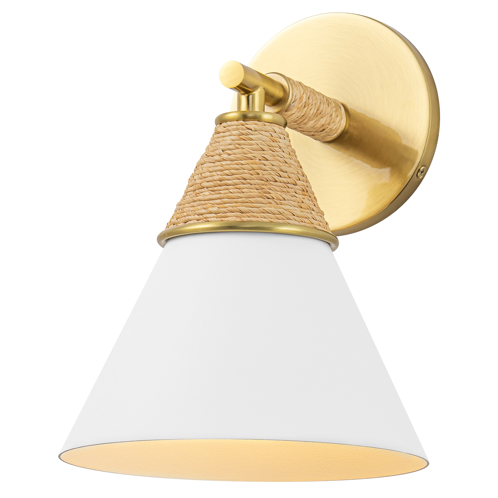 MENCOLULU Milky Cone Metal Shade Hand Wrapped Jute Rope Accents 7.8-in ...
