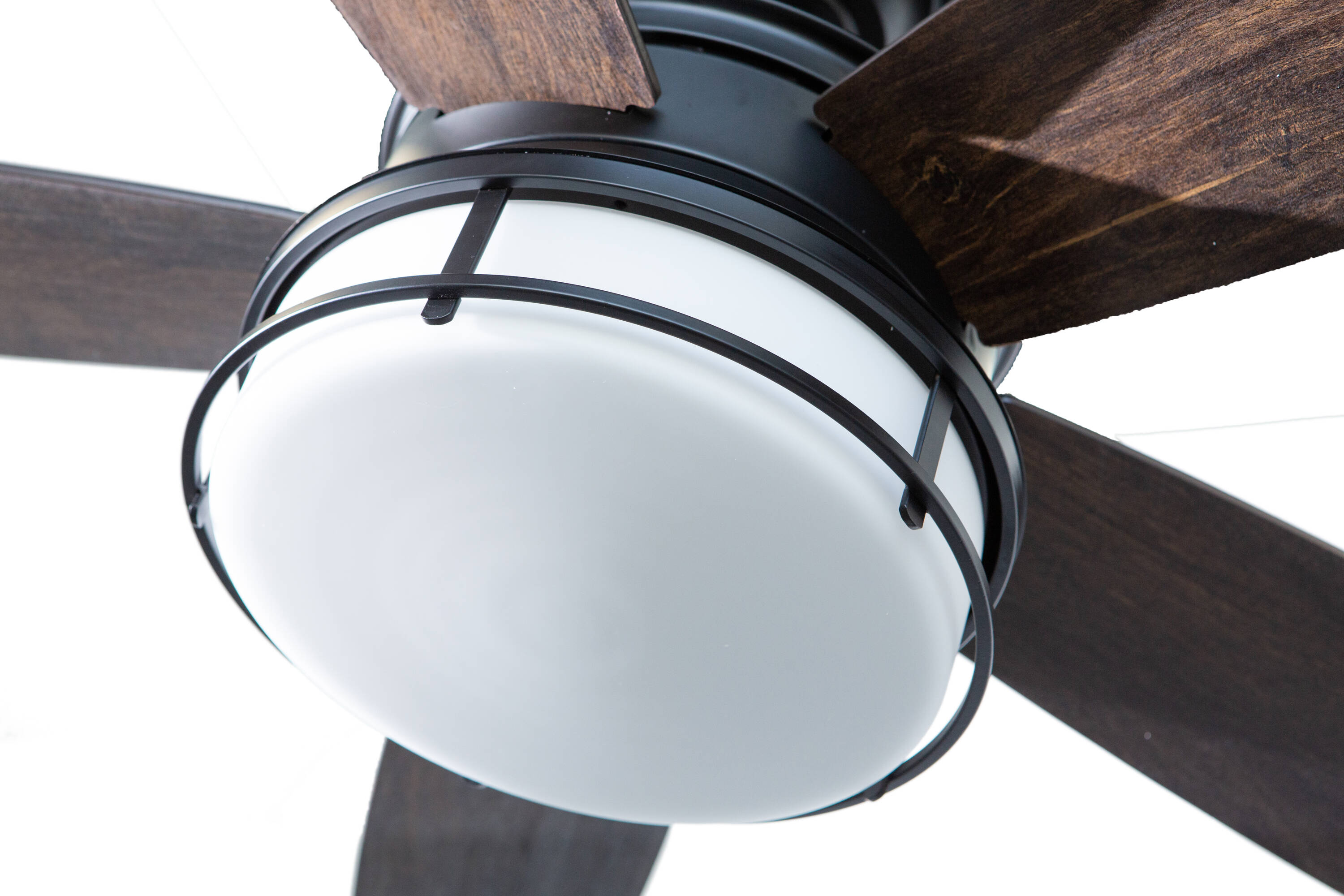BLUE MOUNTAIN FANS Palisade 52-in Matte Black with Woodgrain Blades ...
