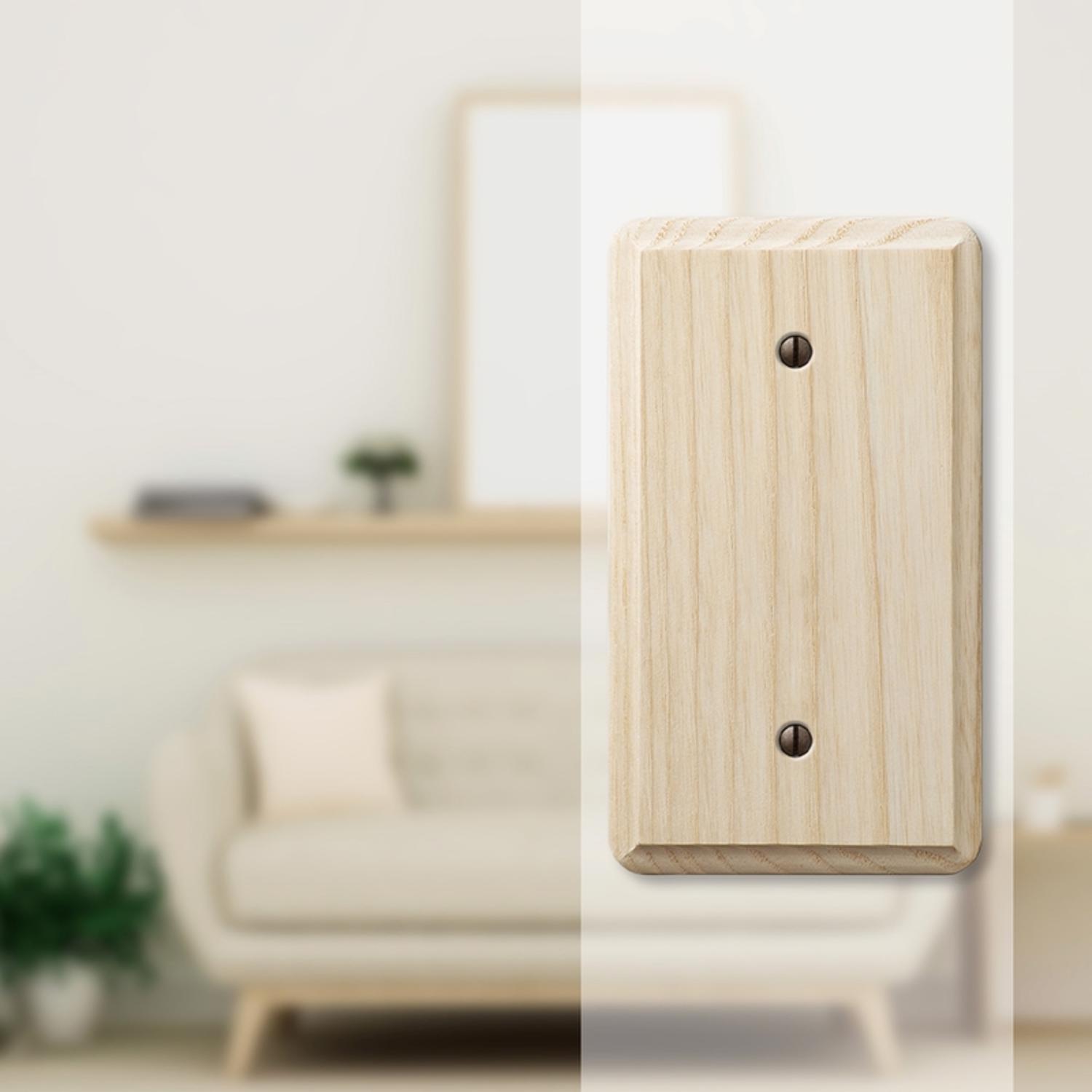 Amerelle Contemporary Unfinished Beige 1 gang Ash Wood Blank Wall Plate ...