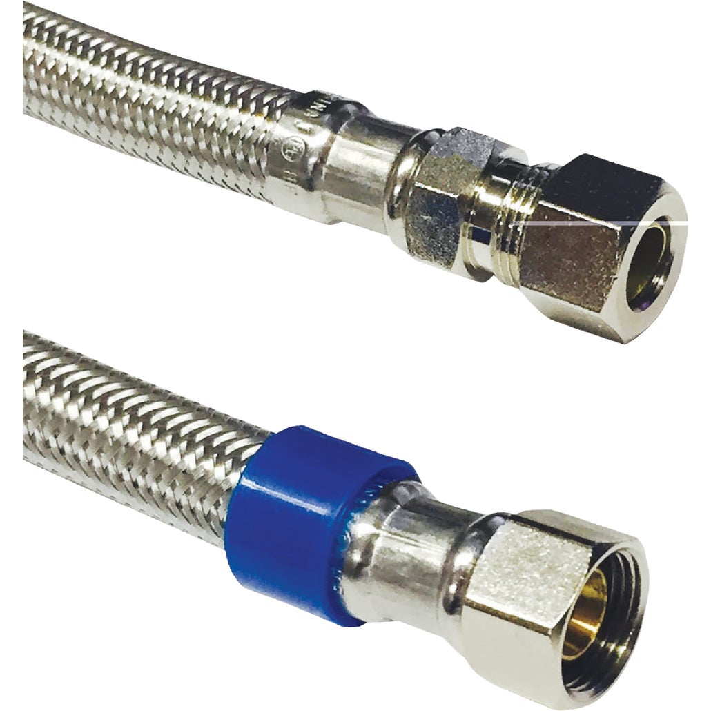 LASCO 10-0520 Braided Stainless Steel Supply Line 3/8-inch Compression ...