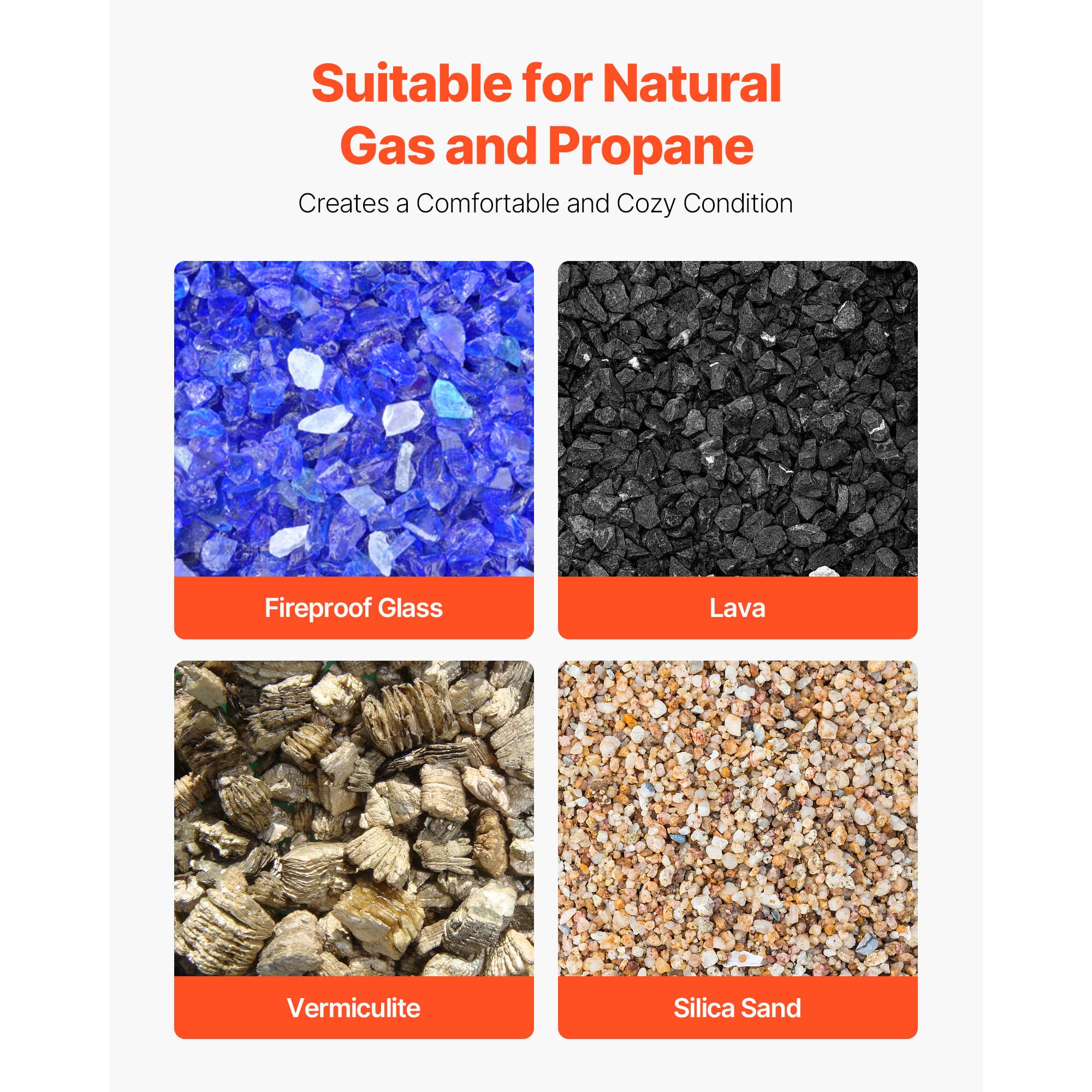 VEVOR Ceramic Fire Pebble Stones 2-3 inch 30 Pcs Lava Rocks Reusable ...