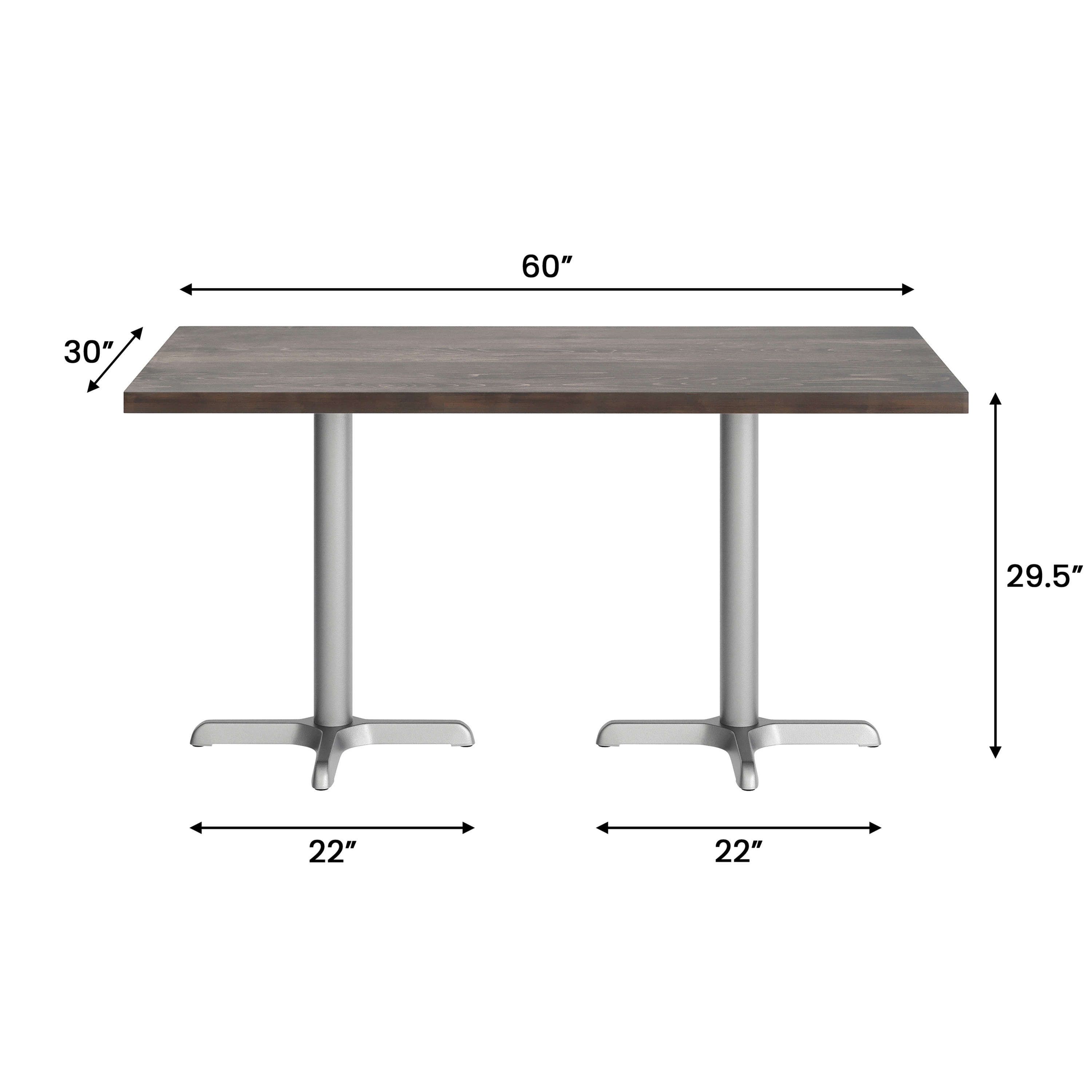 Flash Furniture Bennett 30-in x 60-in Solid Wood Commercial Indoor ...