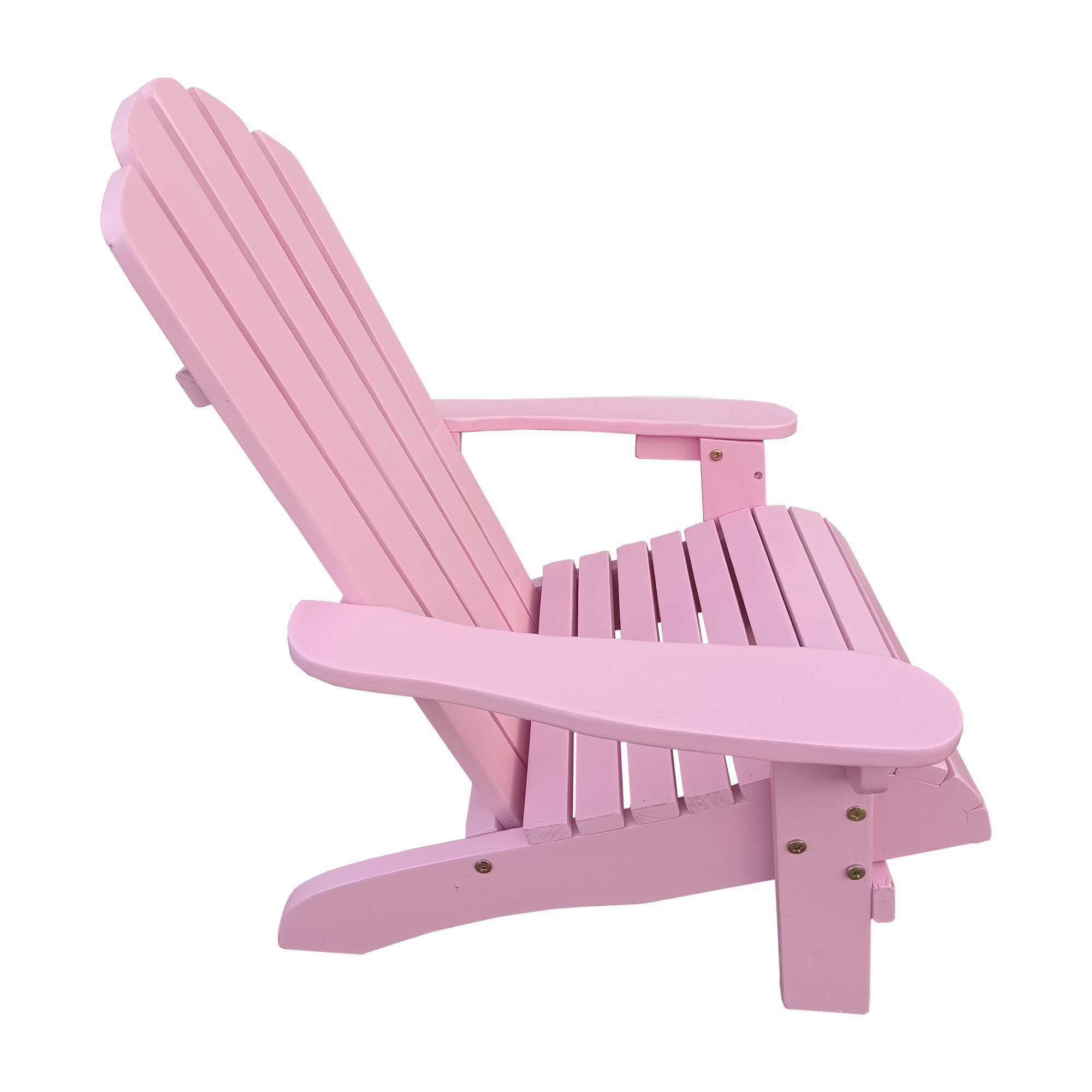 AAZJ Patio Chair Pink Wood Frame Stationary Adirondack Chair with Slat ...