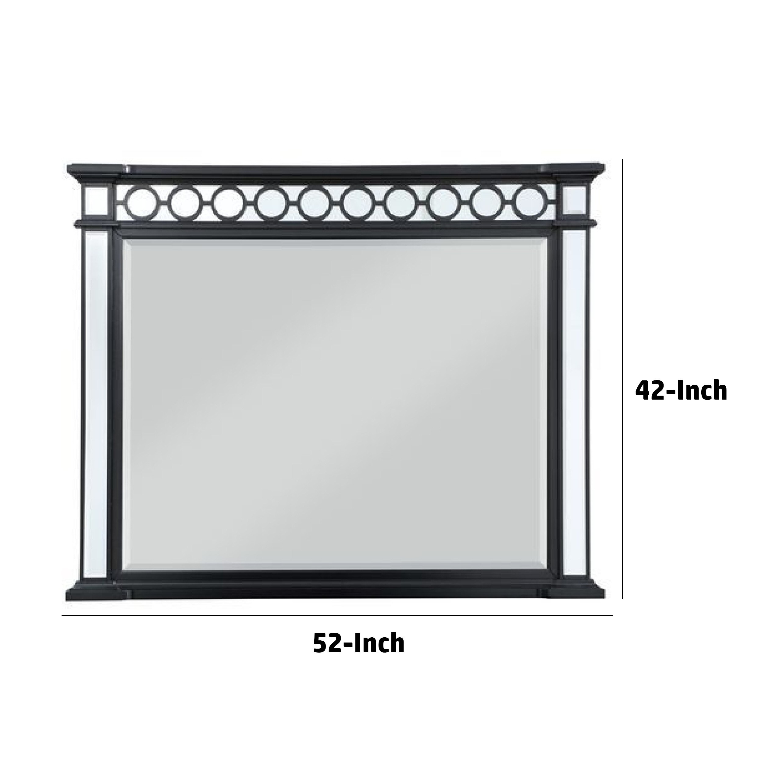 Benzara Koda 52 Inch Wall Mirror-Molded Trim-Circular Cut Out Design ...