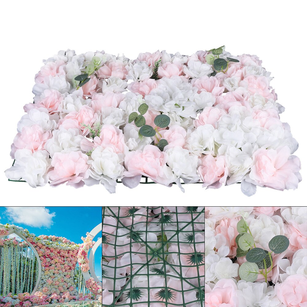 CNCEST 23.62-in W x 15.74-in H 6 Pcs Silk White Light Pink Flower For ...