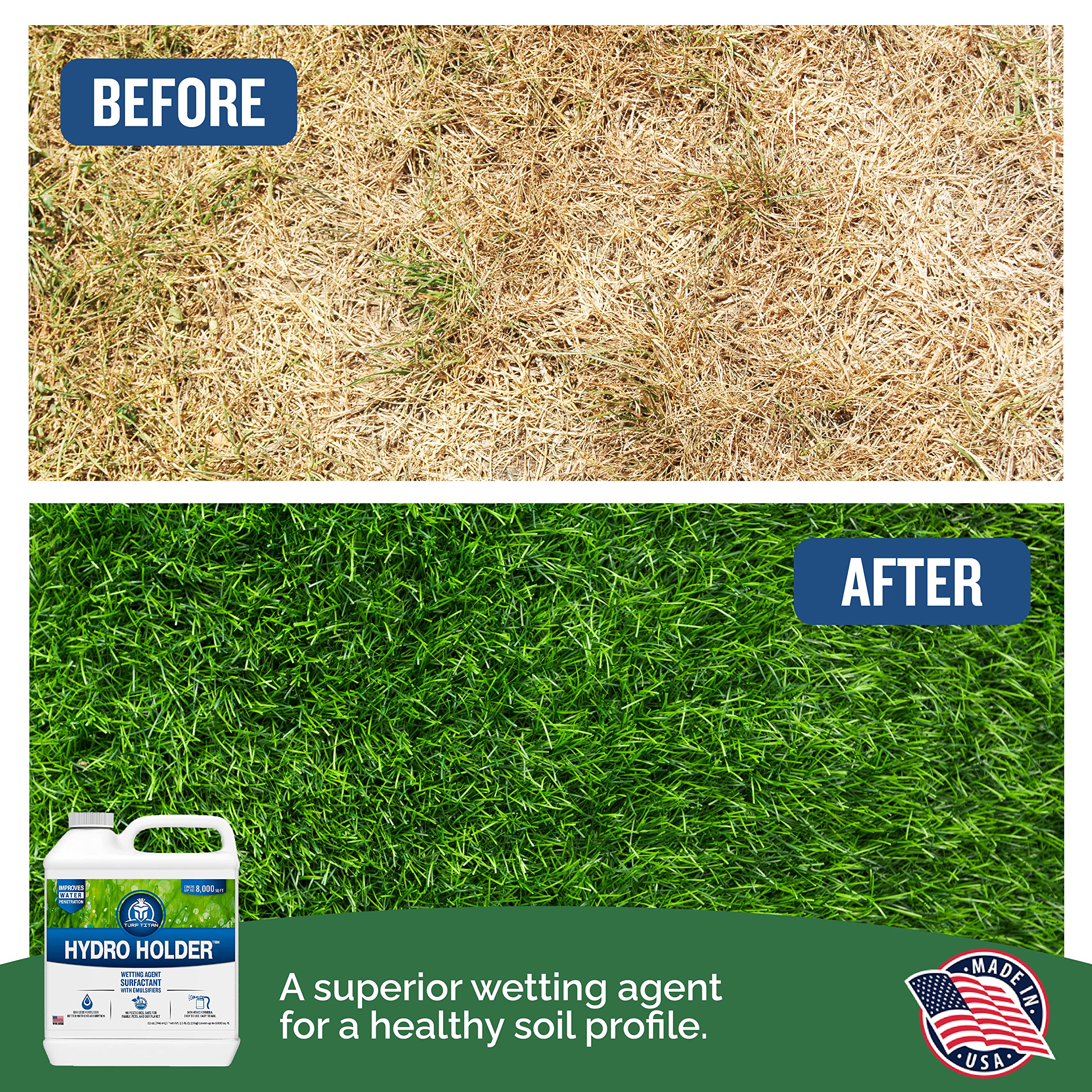 Turf Titan Hydro Holder Wetting Agent - Enhance Water Drainage and ...