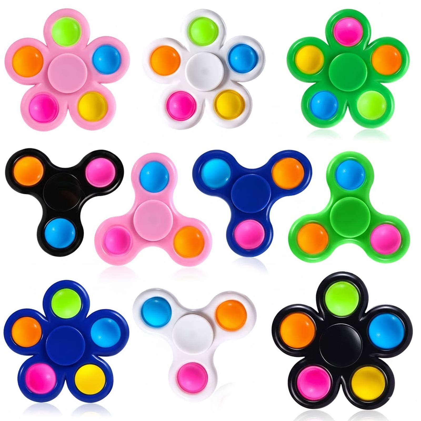 10 Pack Fidget Spinner Sensory Toy for Kids Classroom Prizes Birthday ...
