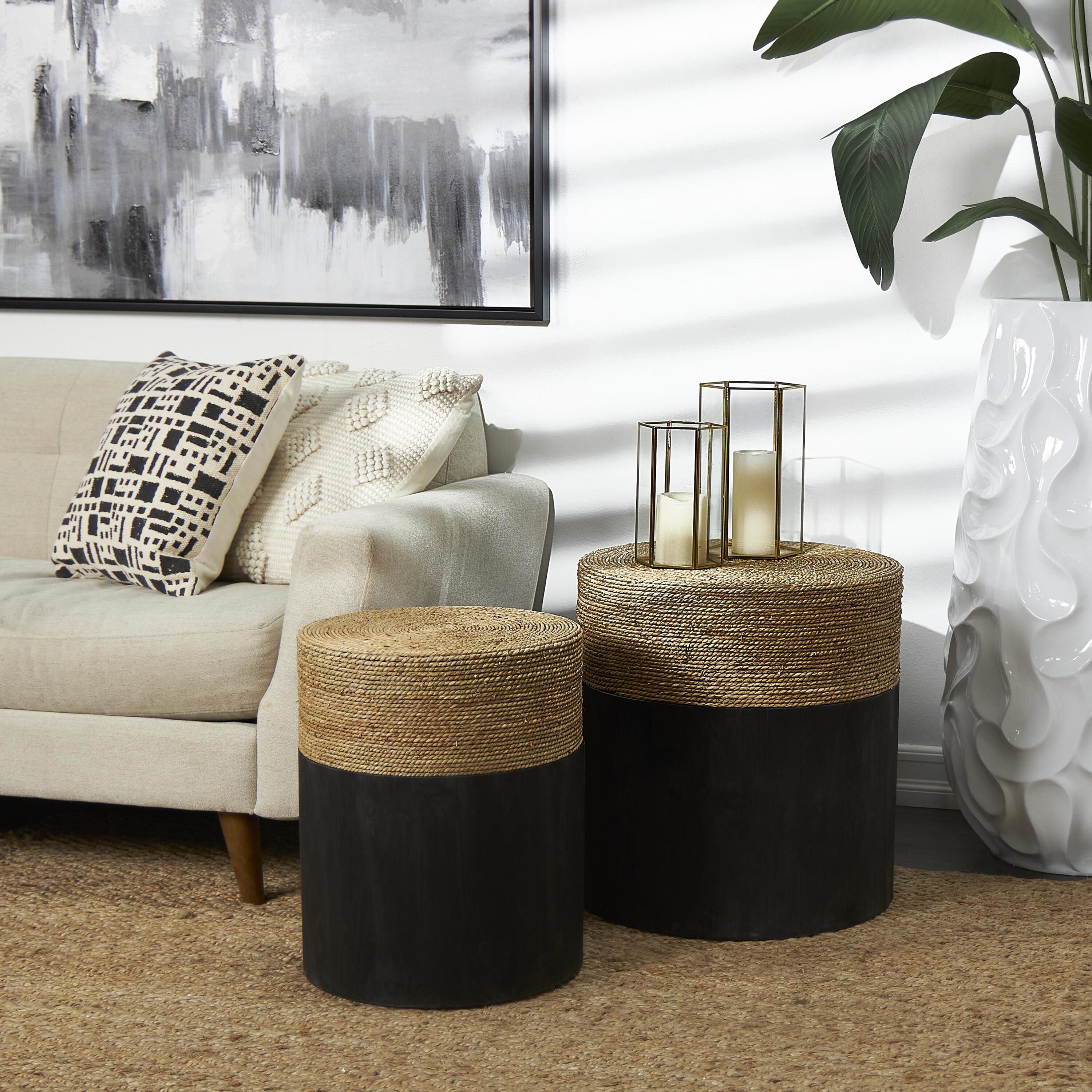Grayson Lane 19-in W x 20-in H Black Wood Round Country End Table Fully ...