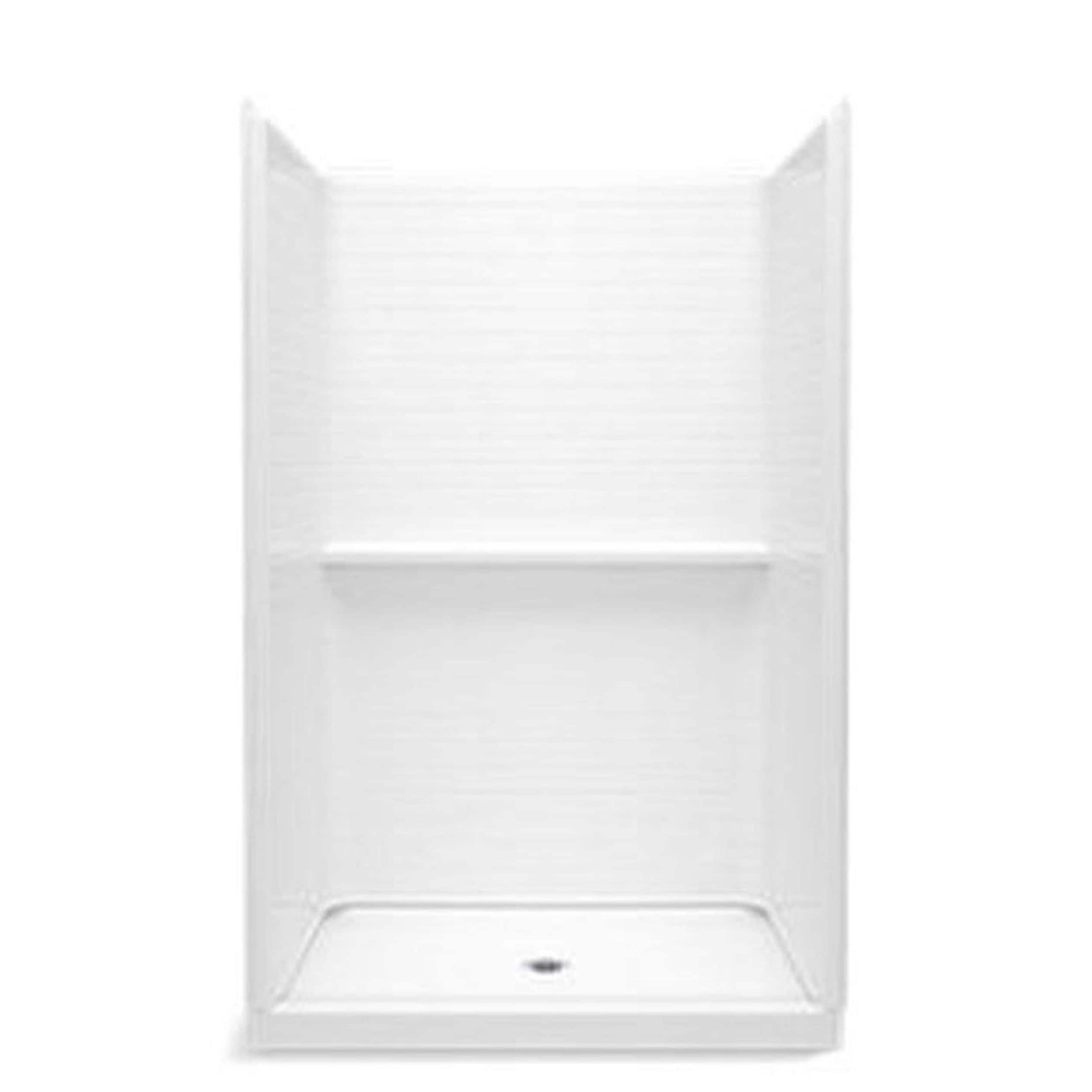 Sterling 4-Piece 34-in W x 48-in L x 76-in H White Rectangular Alcove ...