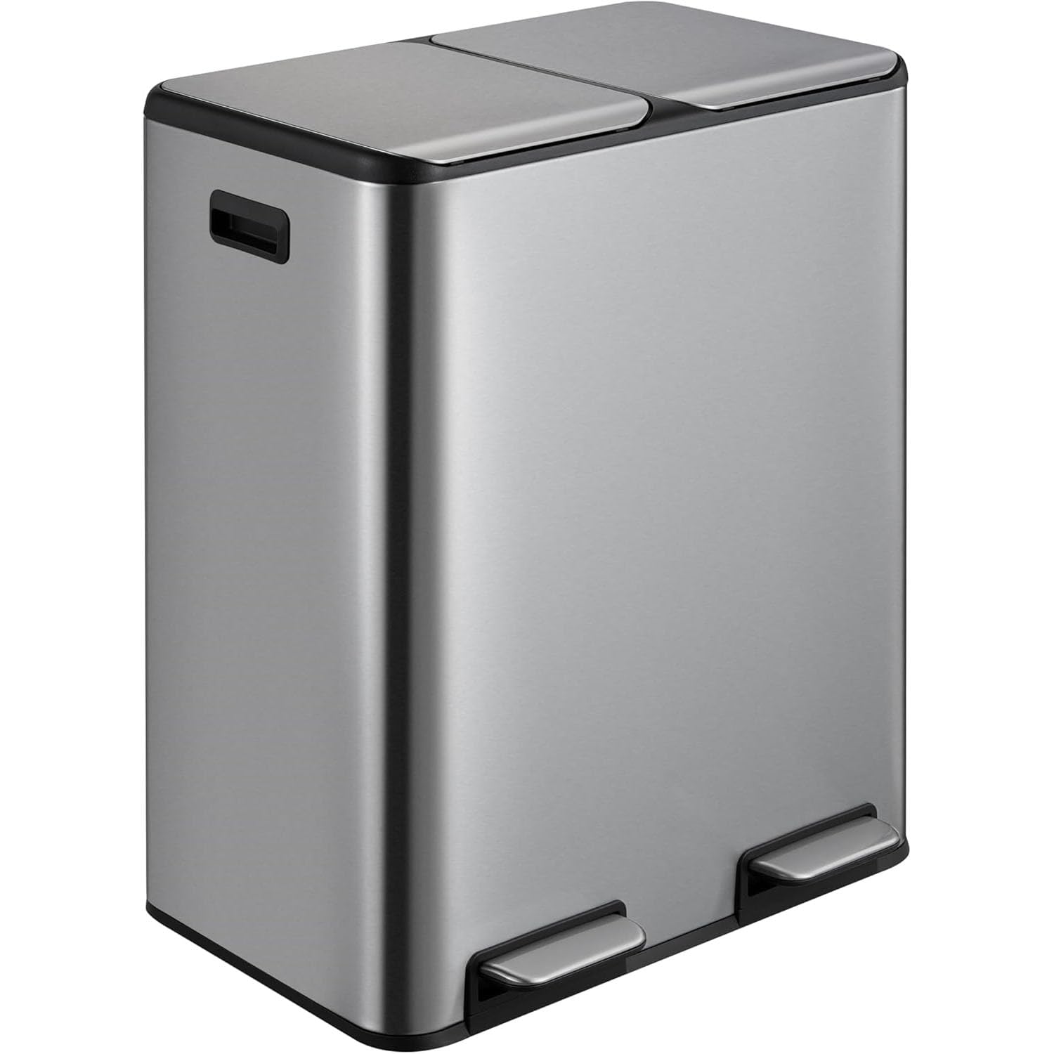 IdealHouse 60 L 16 gal Rectangular Hands Free Dual Compartment ...