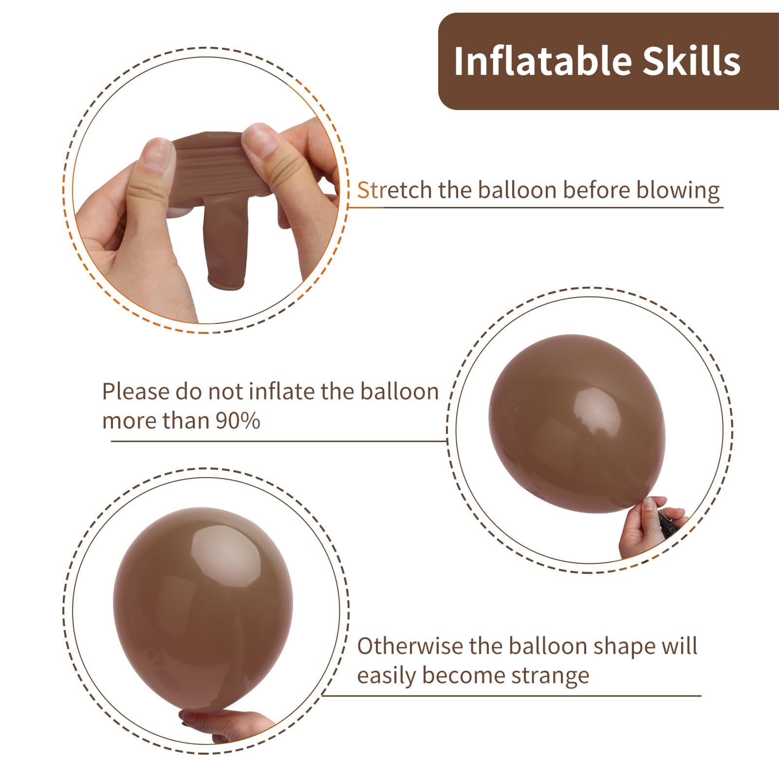 Phyfalip 129pcs Brown Balloons Kit 18 12 10 5 Inch Coffee Latex ...