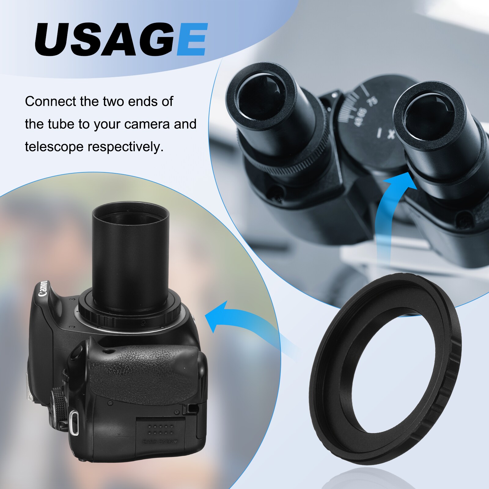 PATIKIL Telescope Adapter M54 x 0.75 mm Female to M42 x 0.75 mm Male ...