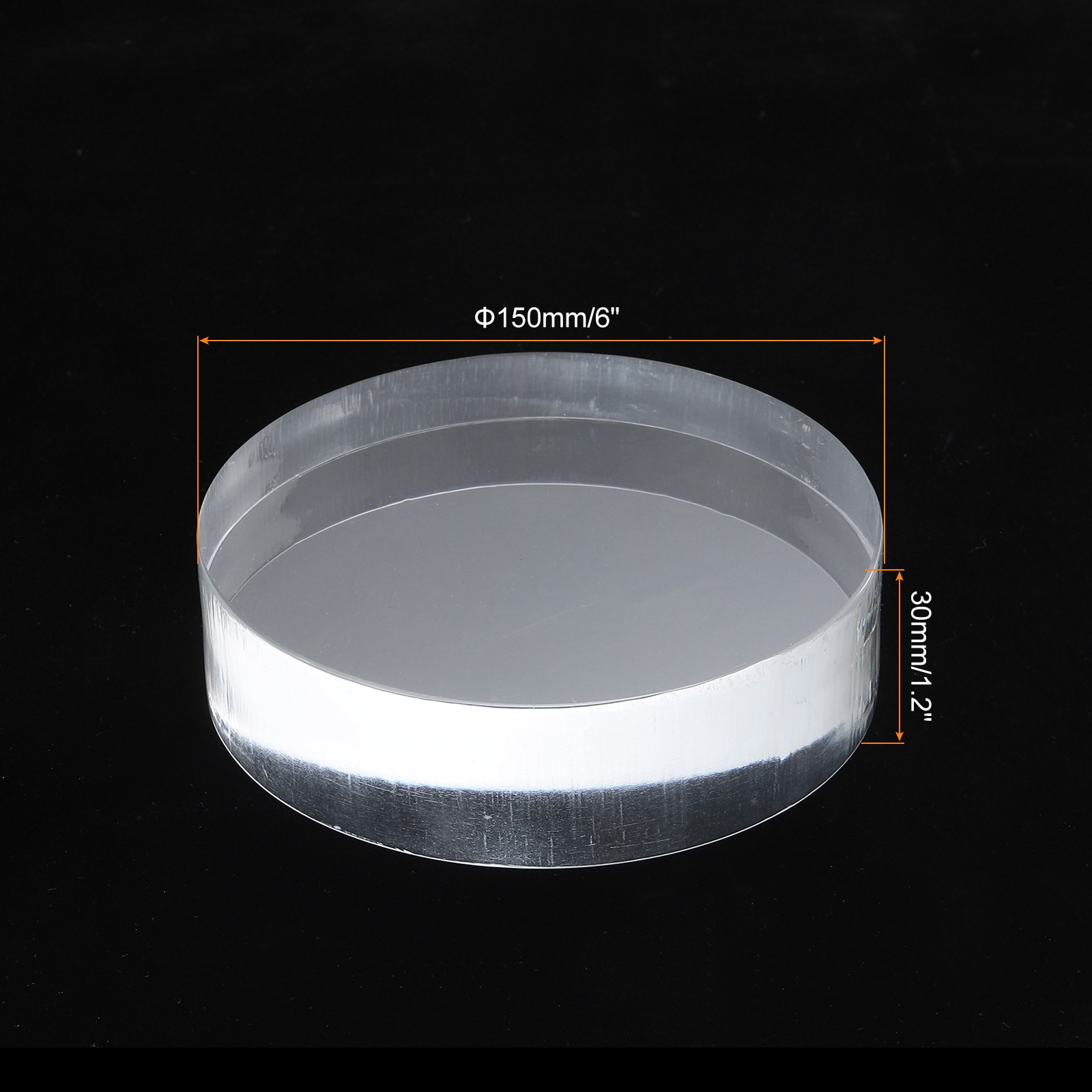 Unique Bargains Acrylic Display Stand Base 6x1.2inch Solid Clear ...