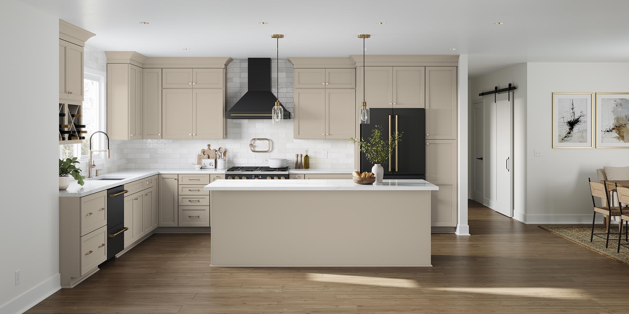 Shenandoah Glasson 37-in W x 21-in H x 24-in D Oat Painted Wall Fully ...